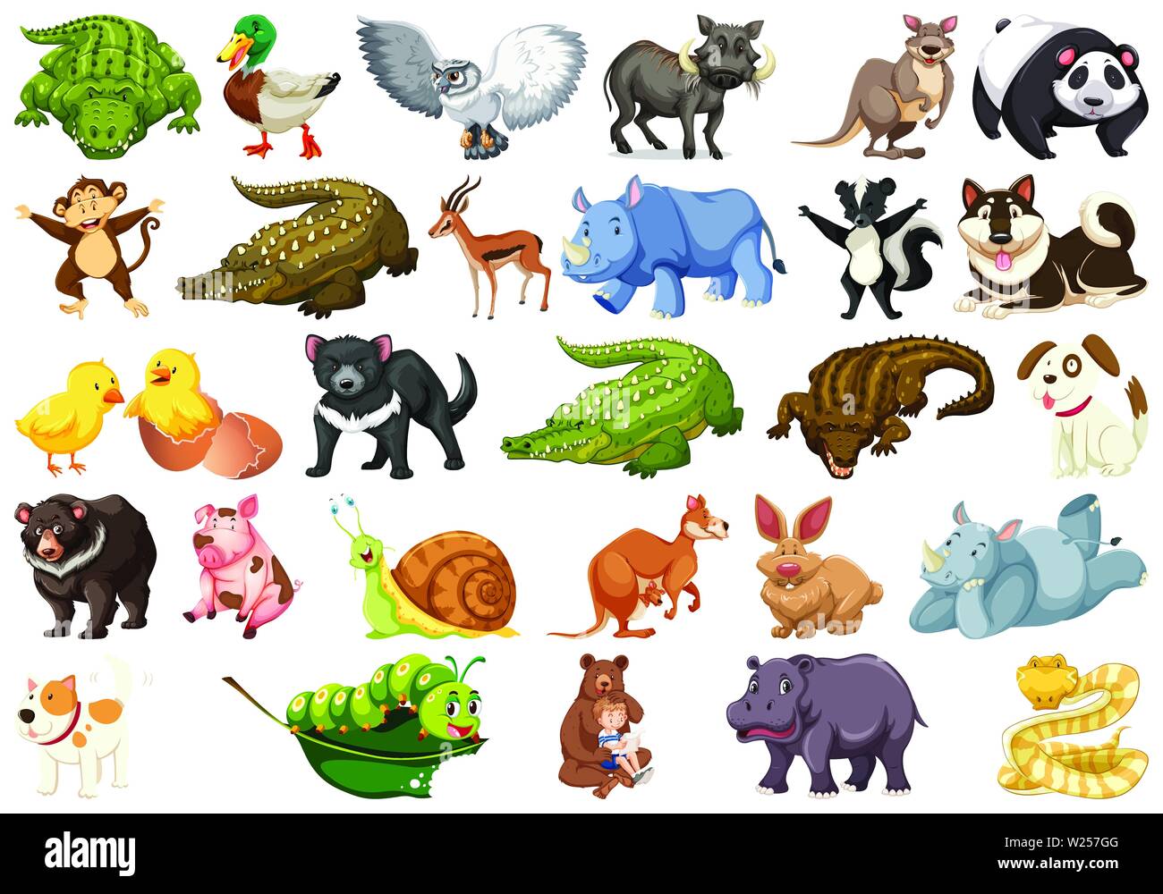 Cartoon illustration warthog animal character hi-res stock photography ...