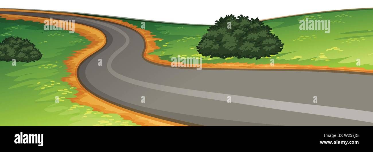 A rural road scene illustration Stock Vector Image & Art - Alamy