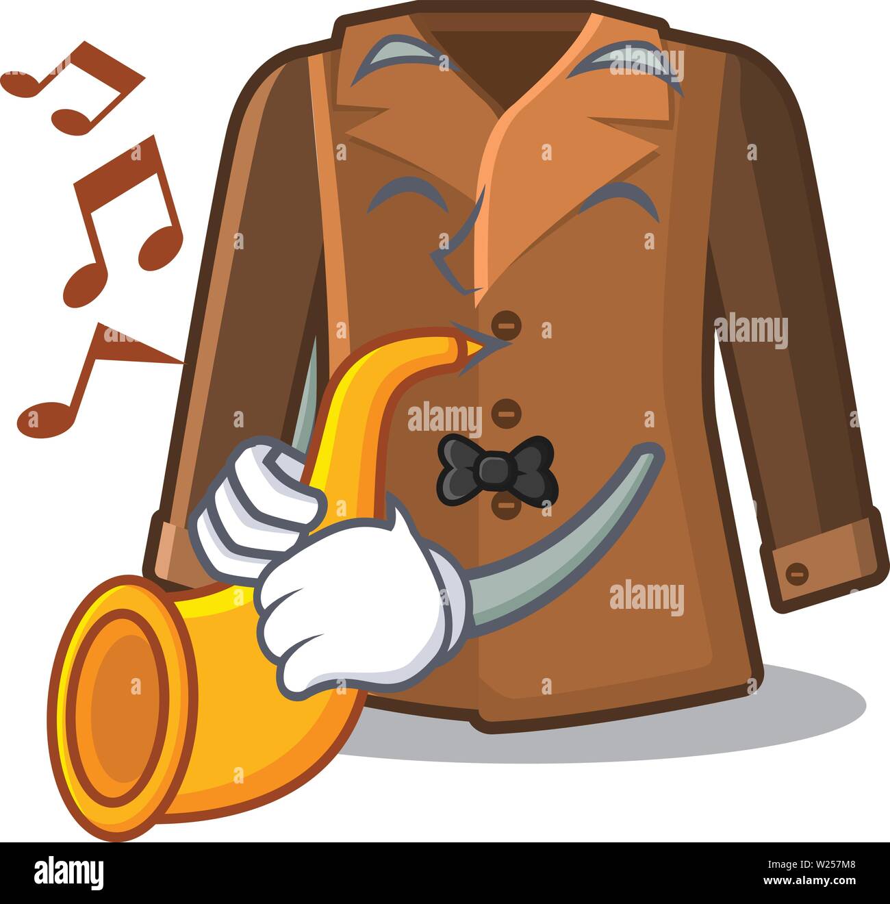 Cartoon music note smiling happy Cut Out Stock Images & Pictures - Alamy