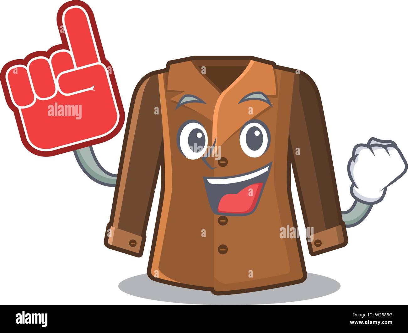 Foam finger coat hung behind the cartoon door Stock Vector Image & Art ...