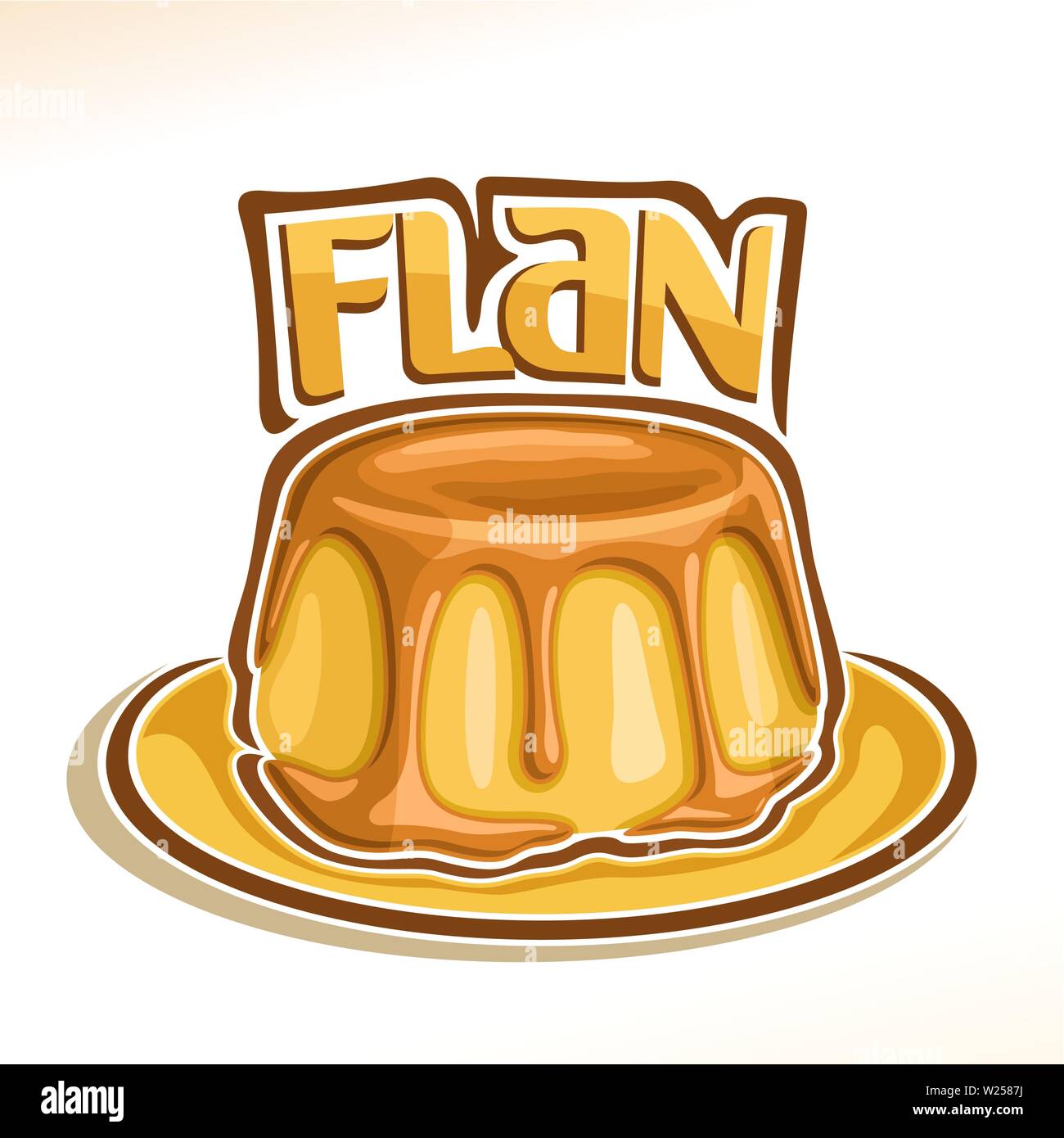 Vector logo for french dessert Flan Stock Vector Image & Art - Alamy