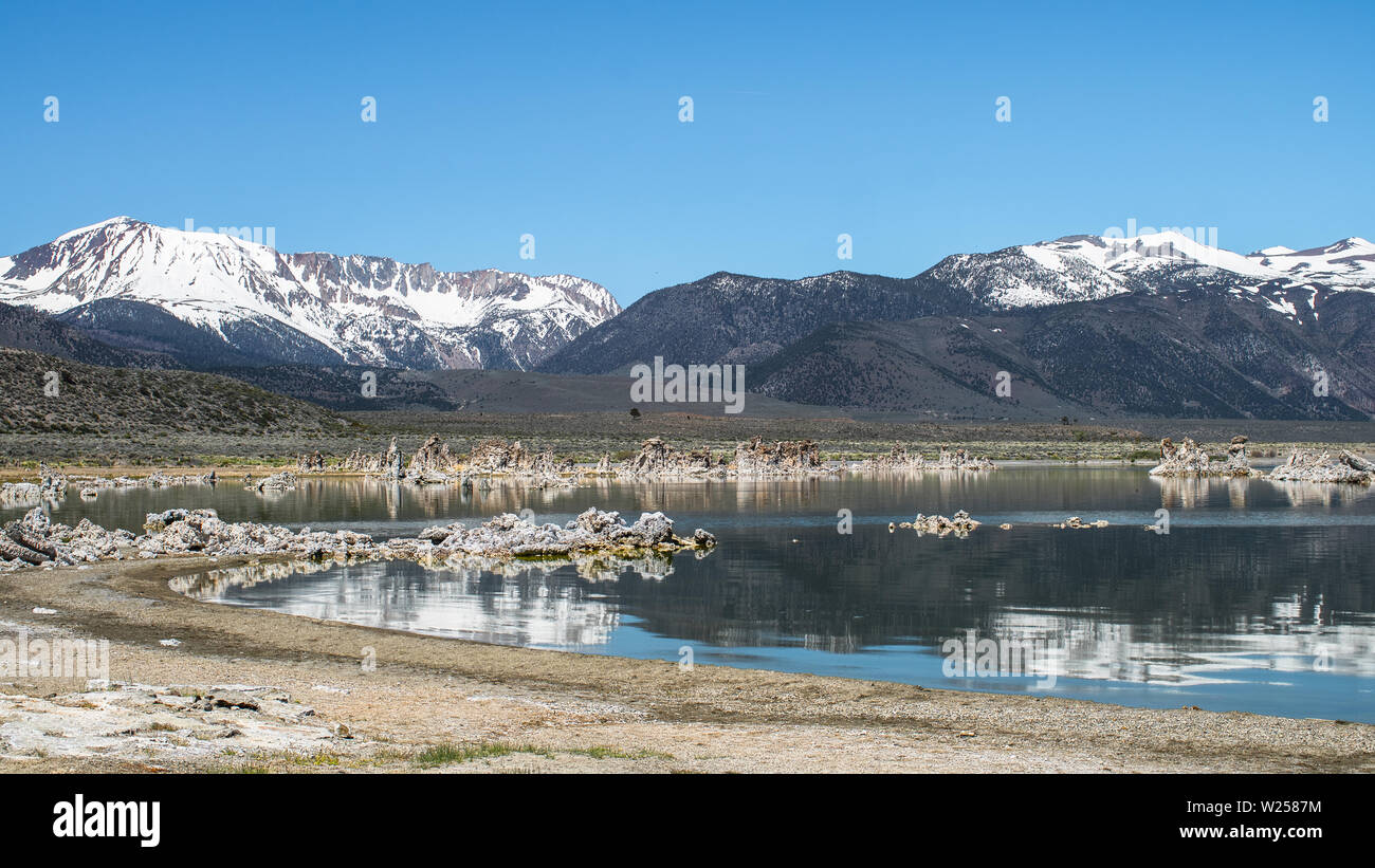Spectacular View Mono Lake and Mountains. Unique Place, Mono Lake Tufa ...