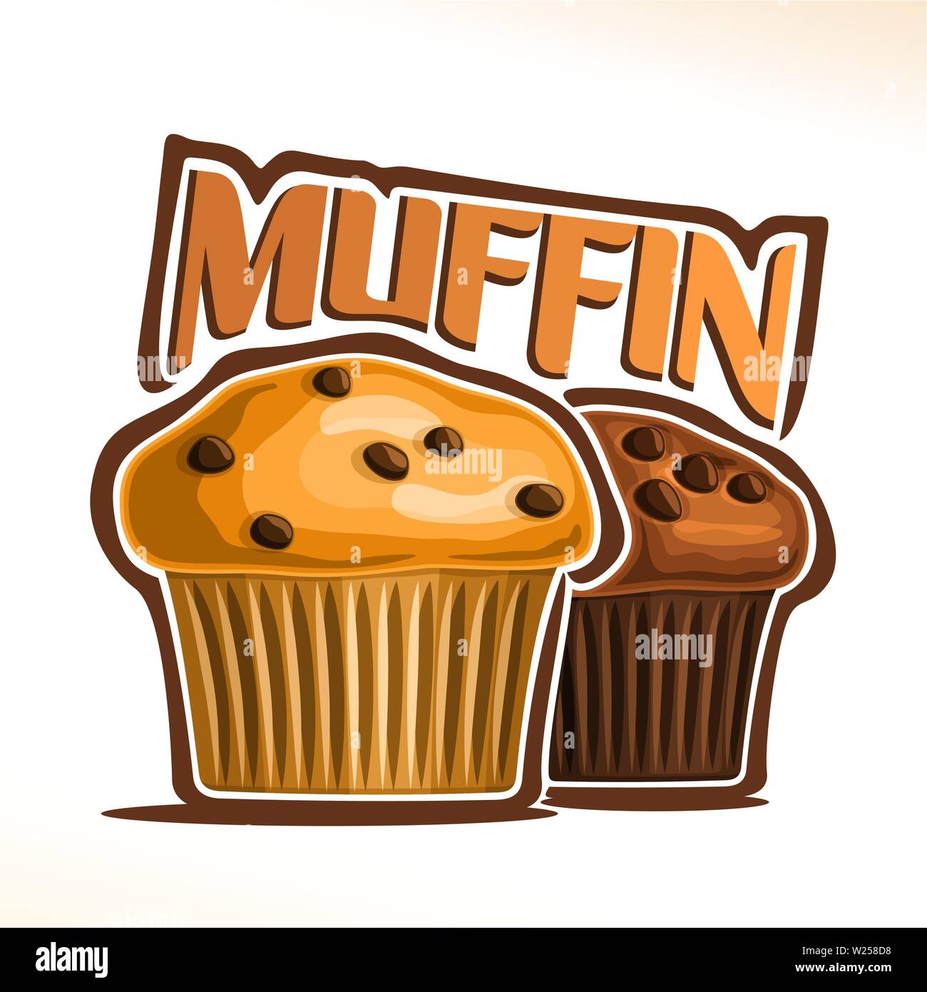 Muffin chocolate chip cup Stock Vector Images - Alamy