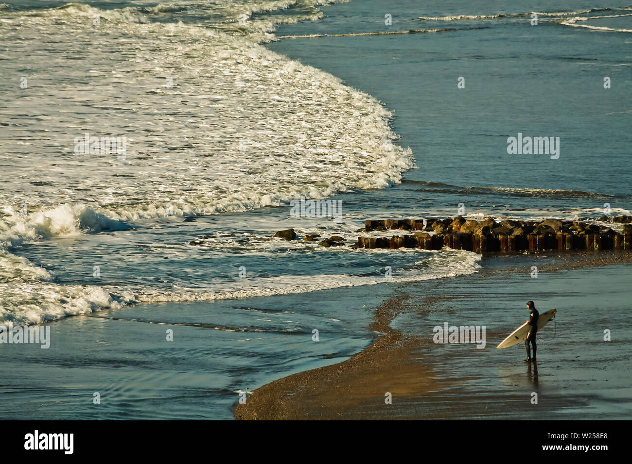 Surfer waiting to go surf Stock Photo - Alamy