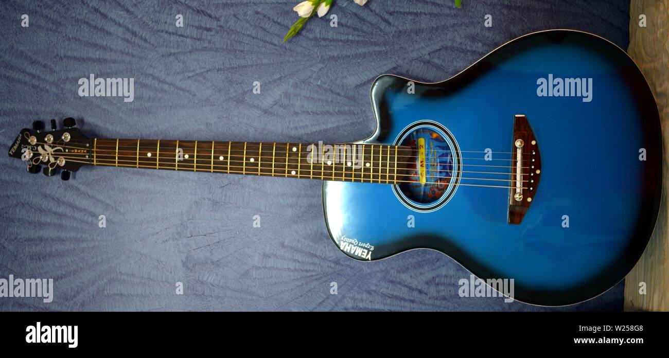 Blue guitar hi-res stock photography and images - Alamy