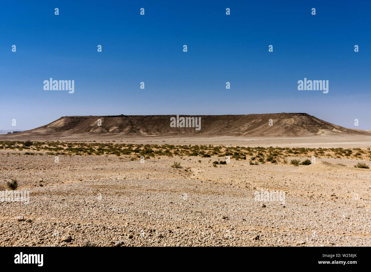 A table-top sedimentary formation in the desert near Riyadh, Saudi ...