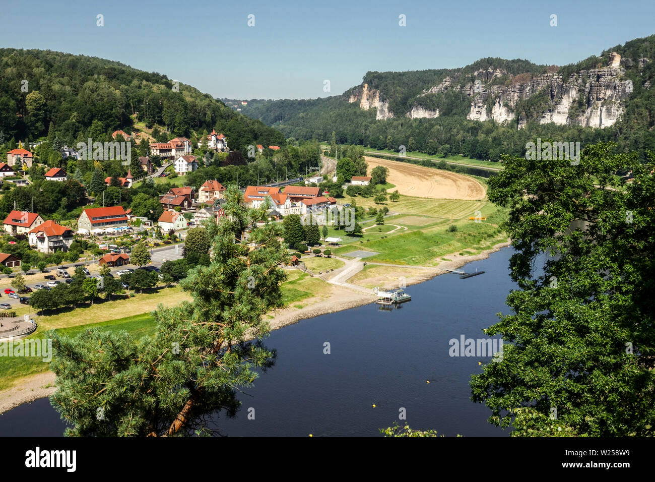 Elbe Valley Kurort Rathen, Germany, Saxon Switzerland Sandstone ...