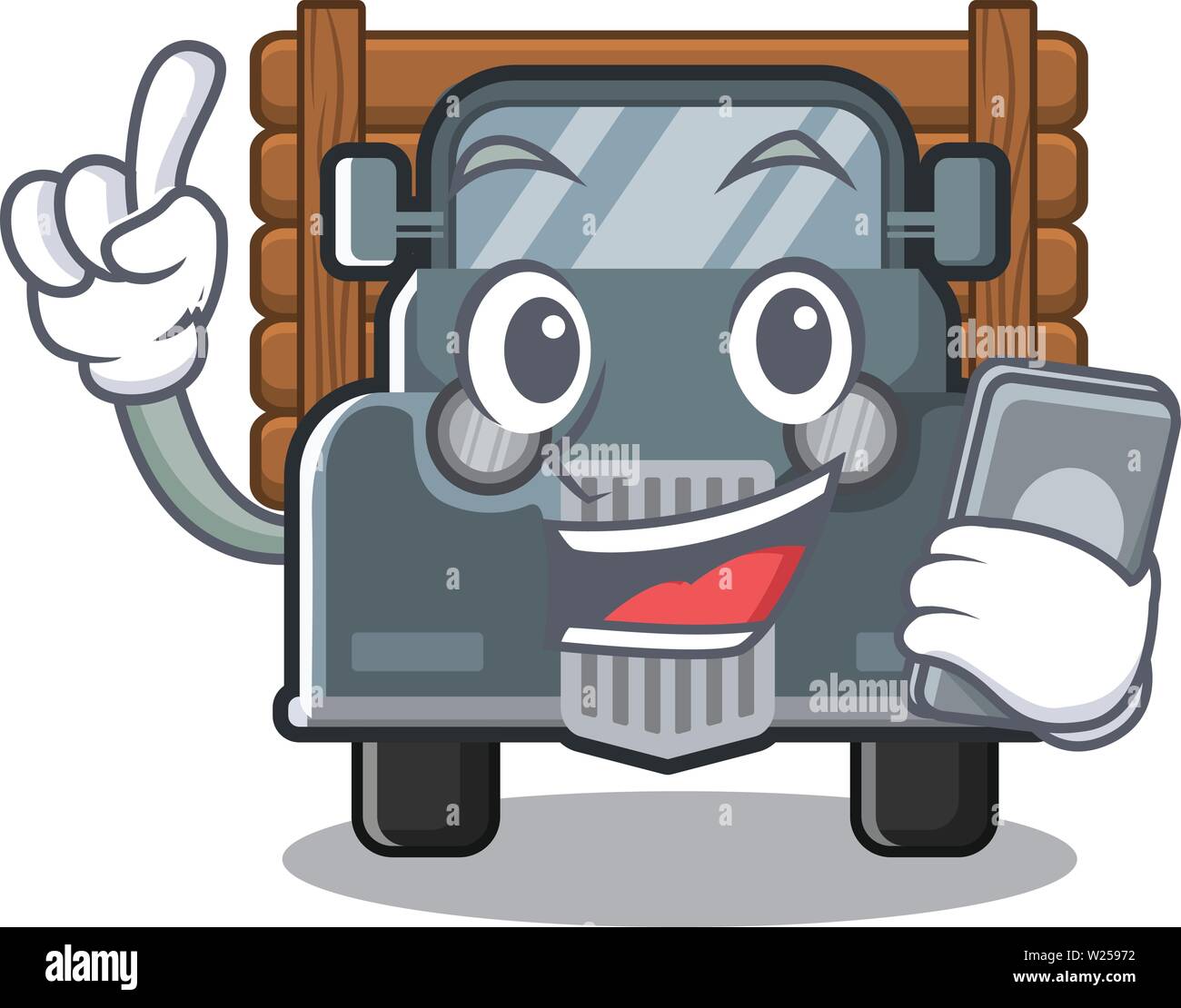 With phone old truck isolated in the cartoon Stock Vector Image & Art ...