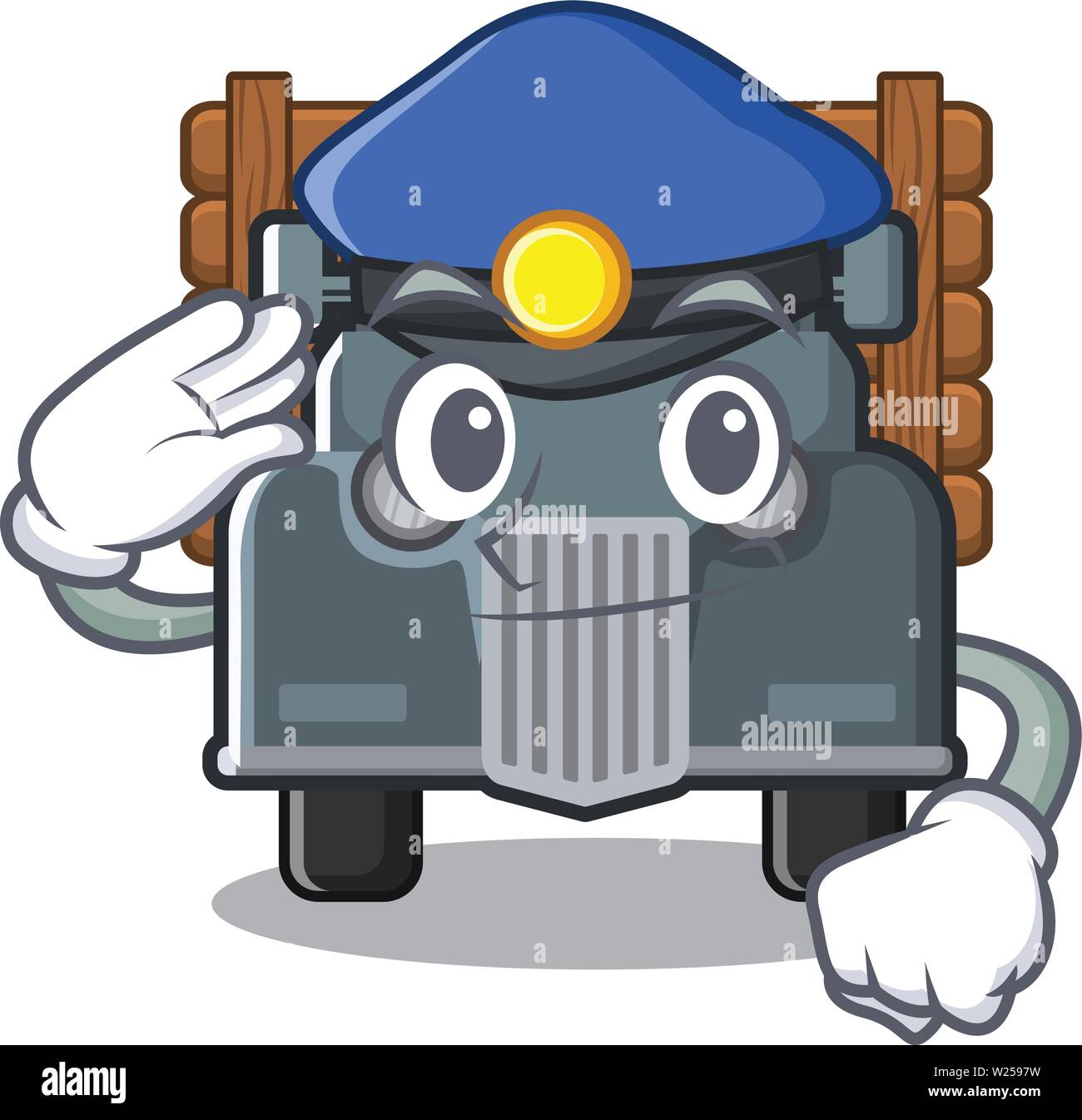 Police old truck isolated in the cartoon Stock Vector Image & Art - Alamy