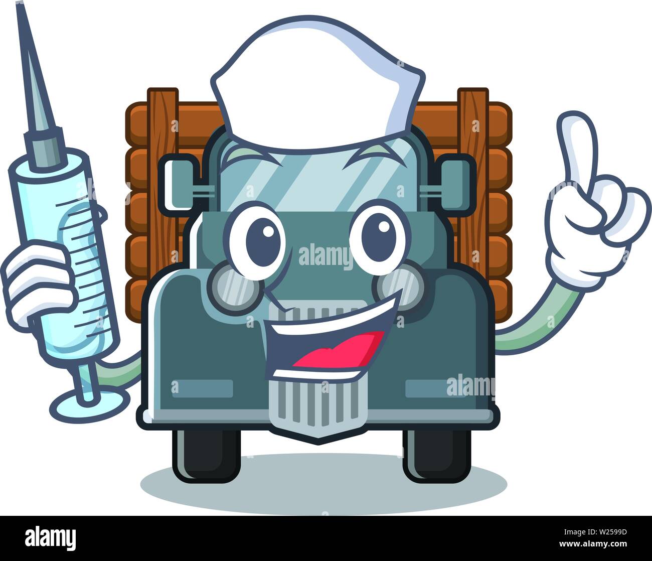 Nurse old toy truck above table cartoon Stock Vector Image & Art - Alamy