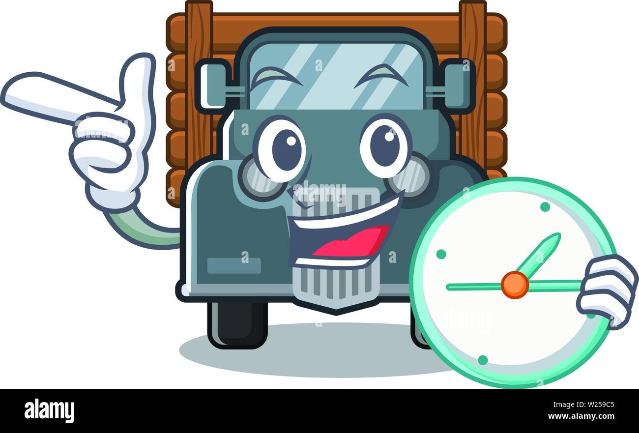 With clock old toy truck above table cartoon Stock Vector Image & Art ...
