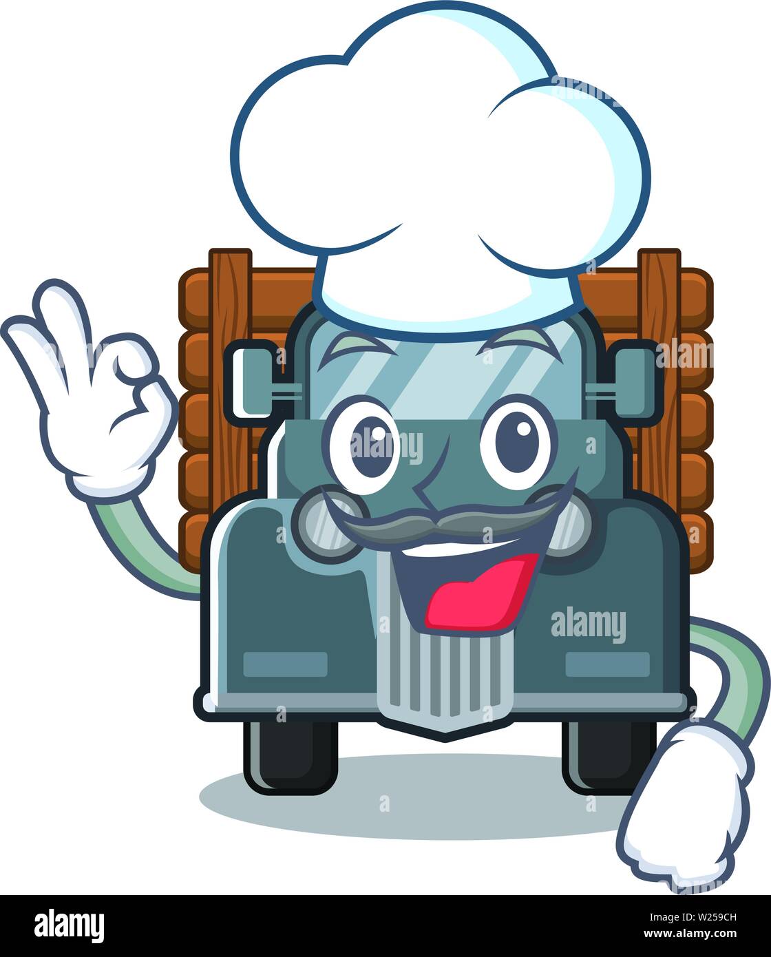 Chef old toy truck above table cartoon Stock Vector Image & Art - Alamy