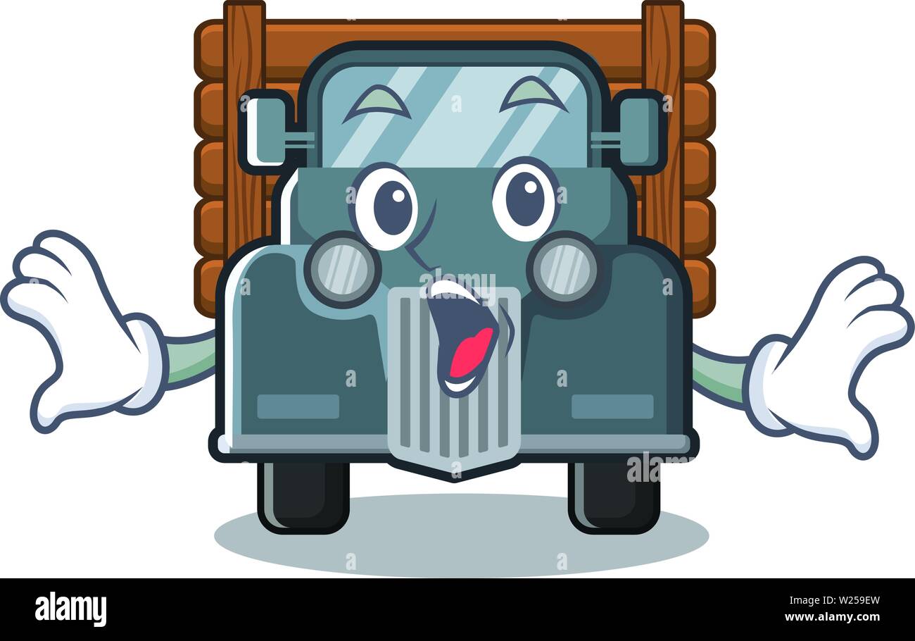 Surprised old truck in the mascot shape Stock Vector Image & Art - Alamy