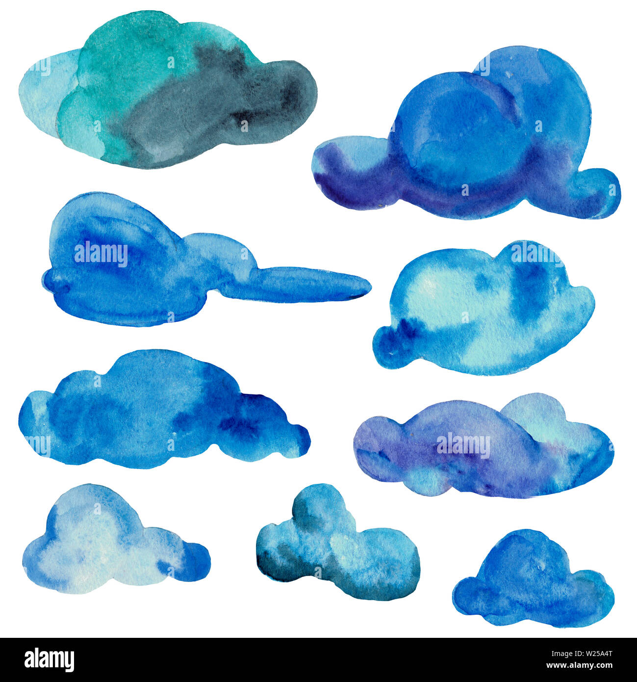 Blue watercolor clouds seamless pattern hi-res stock photography and ...