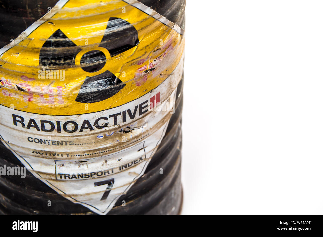Cylinder shape container of Radioactive material Stock Photo - Alamy