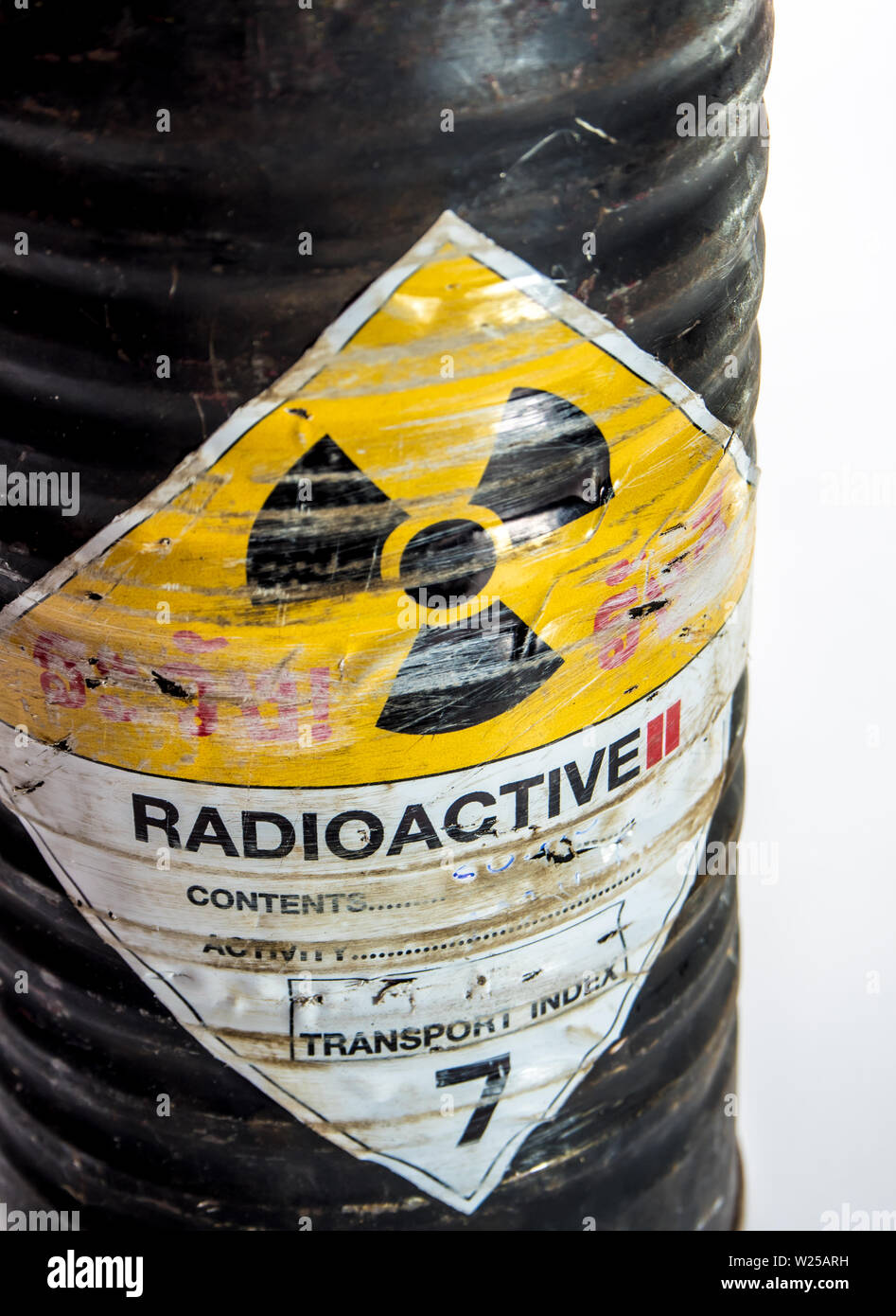 Cylinder shape container of Radioactive material Stock Photo - Alamy