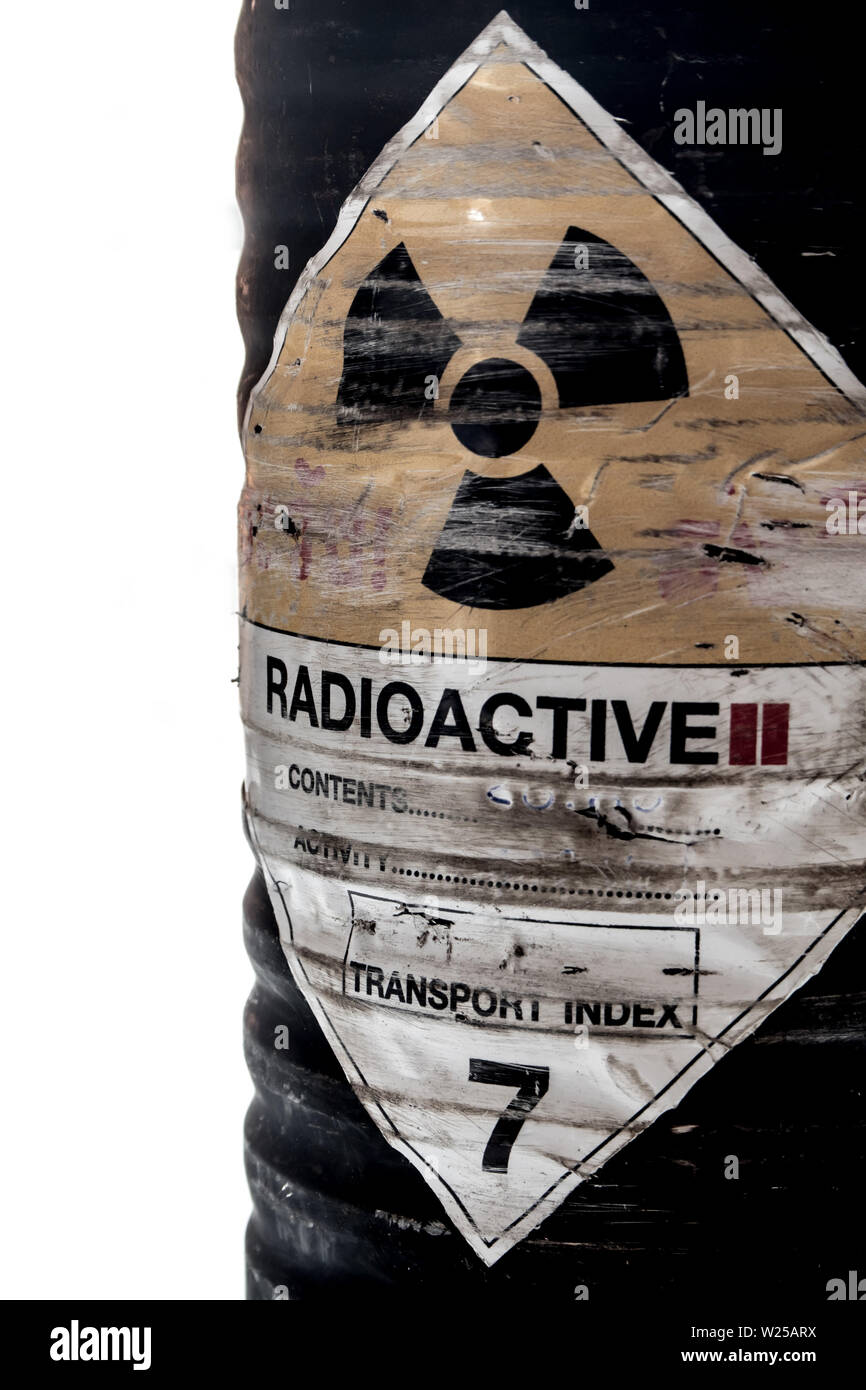 Cylinder shape container of Radioactive material Stock Photo - Alamy