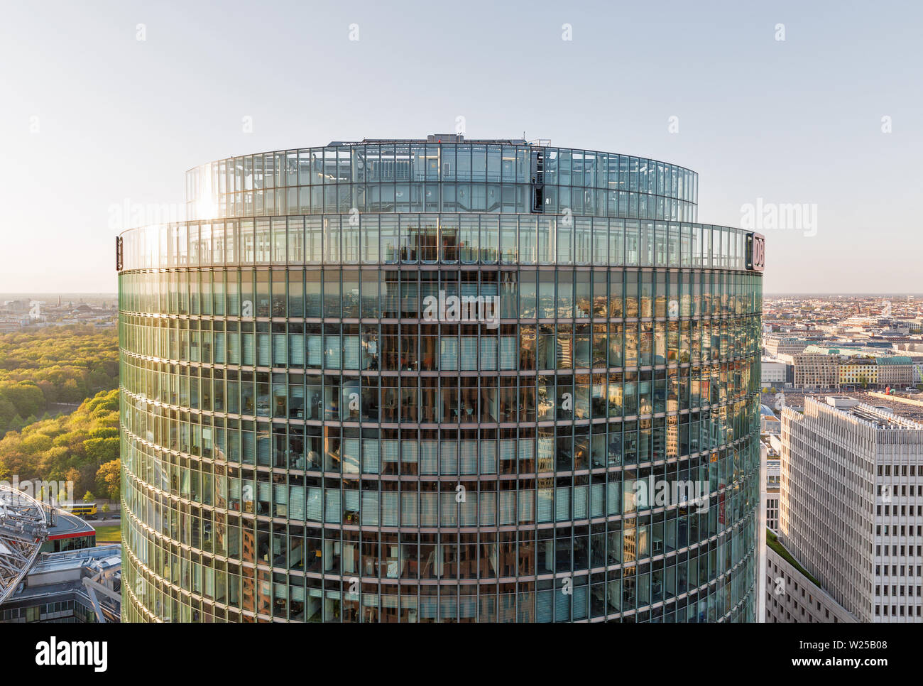 BERLIN, GERMANY - APRIL 18, 2019: Cityscape with DB Tower (Deutsche ...