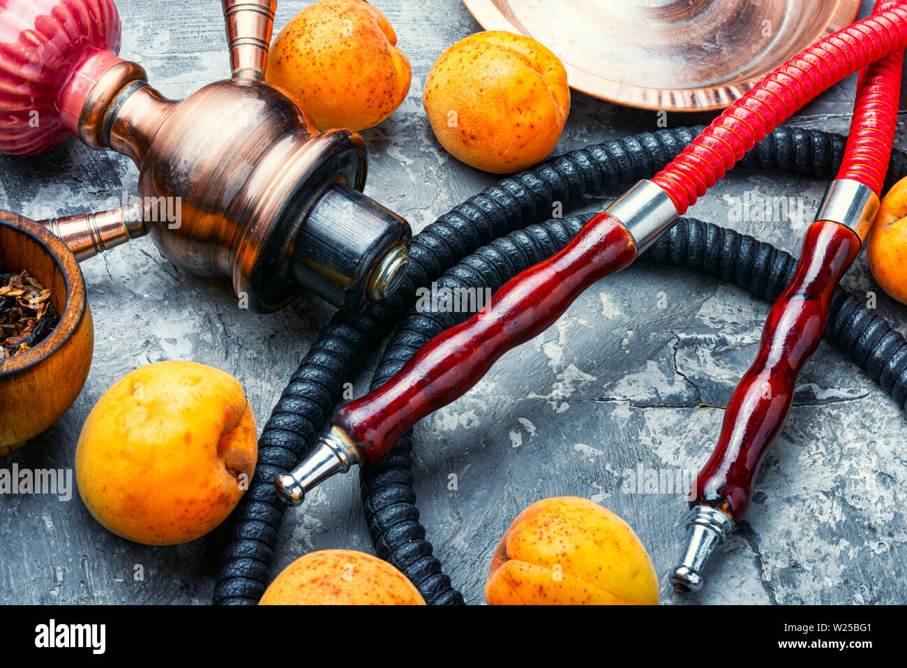 Hookah mouthpiece.Fruit shisha aroma.Tabak with apricot flavor.Kalian ...
