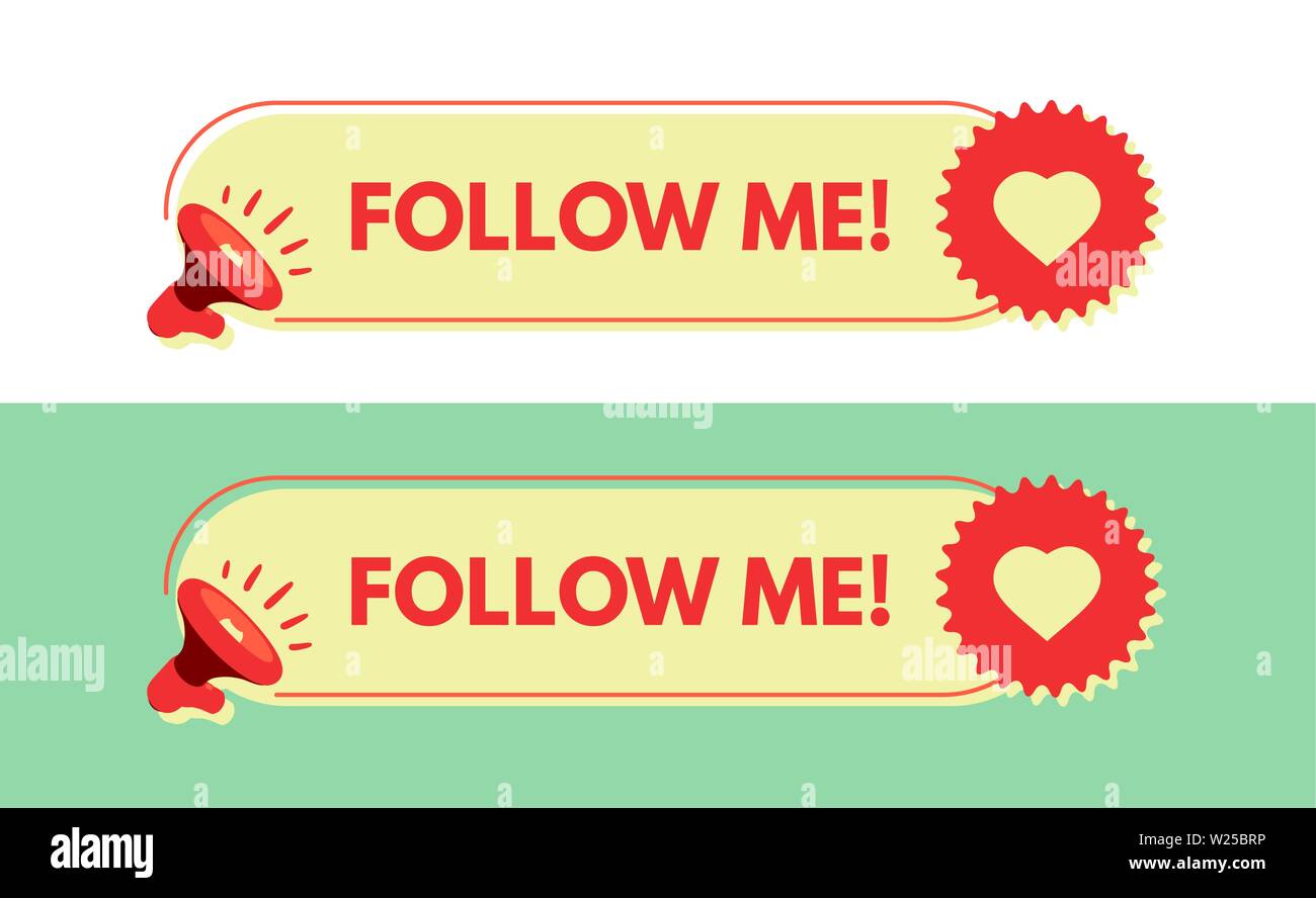 Follow me Stock Vector Images - Alamy