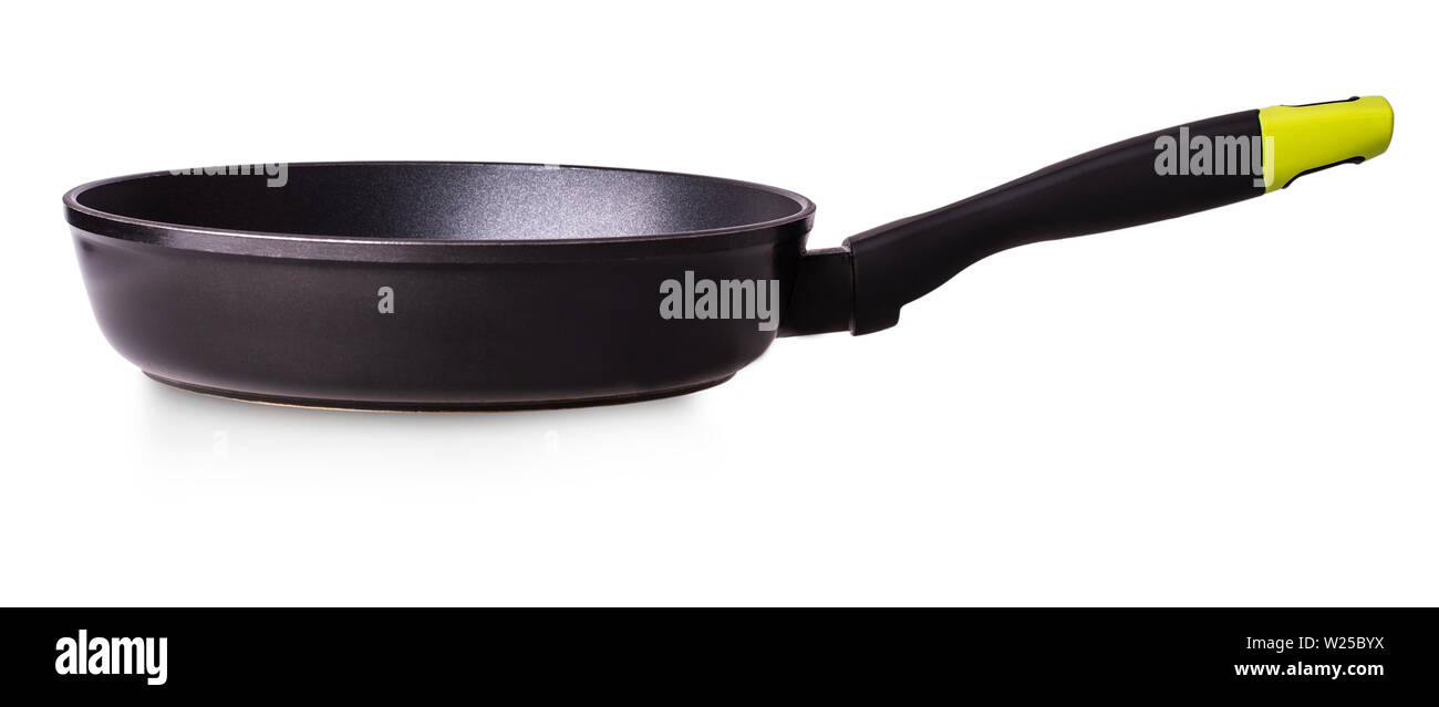 Frying pan isolated on white background close up Stock Photo - Alamy
