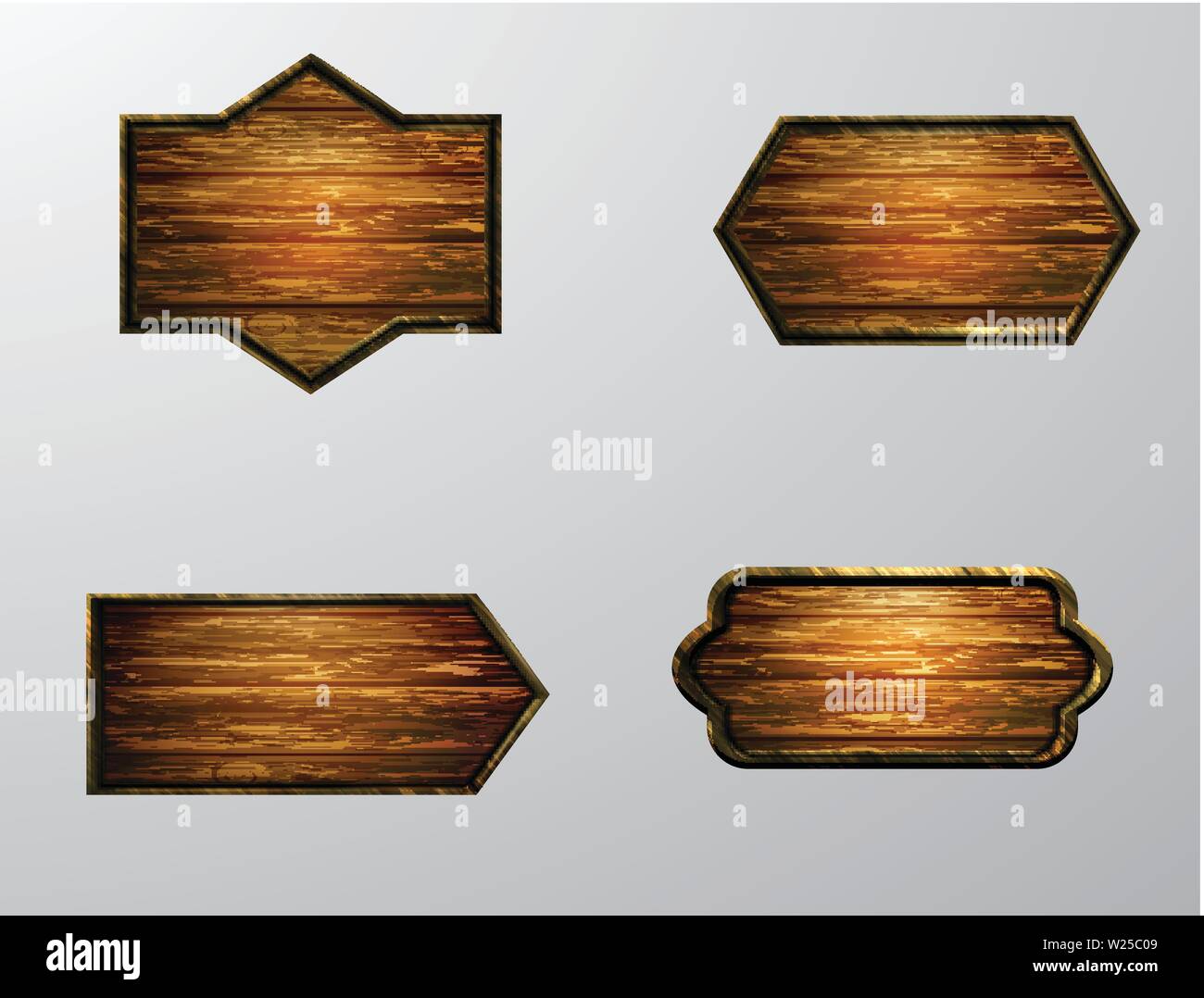 Vector realistic illustration of wooden signboard Stock Vector Image ...