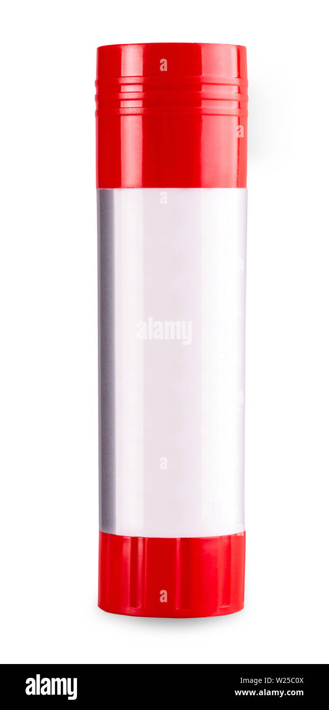 paper glue stick with red cap on white background Stock Photo - Alamy