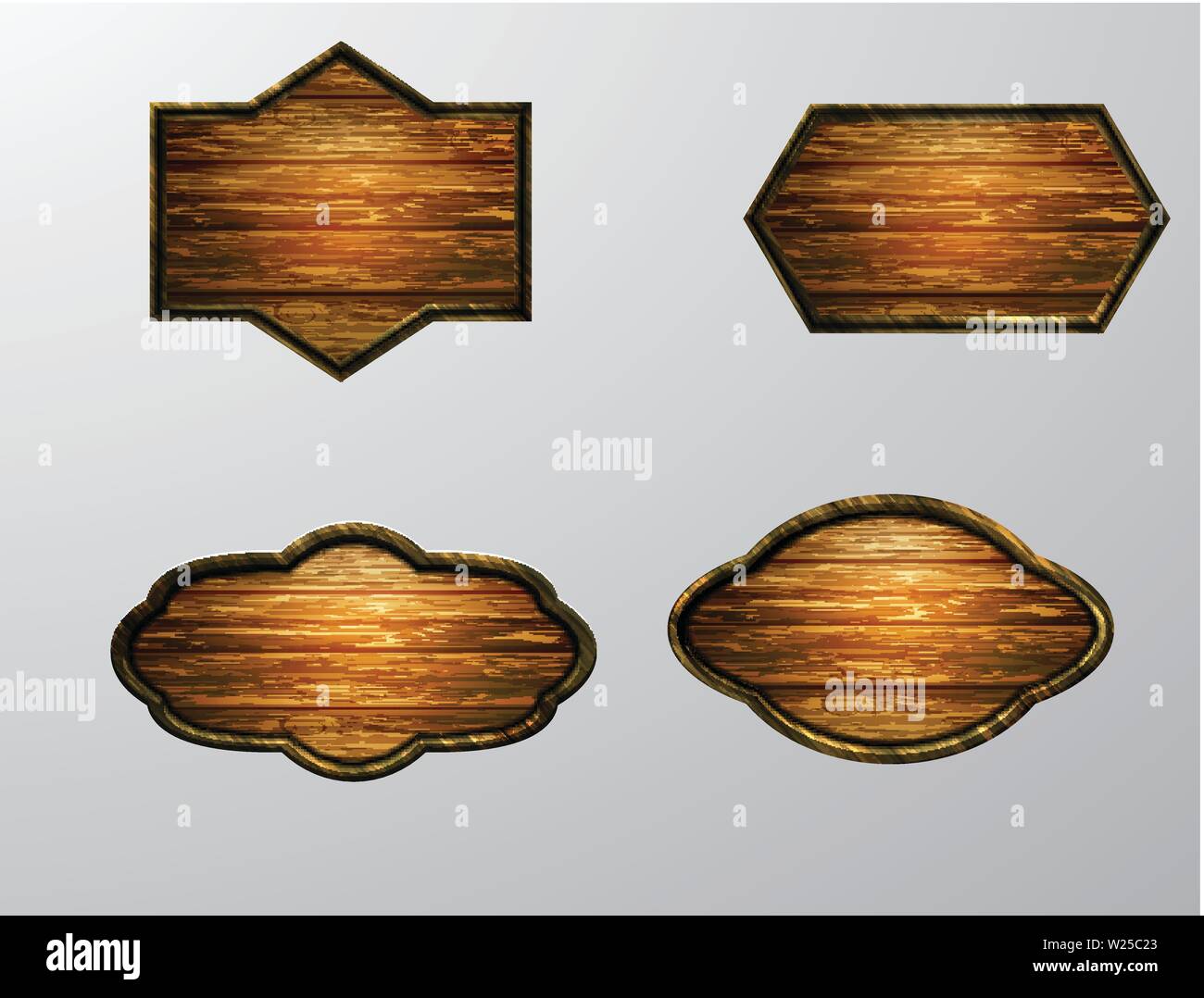 Vector realistic illustration of wooden signboard Stock Vector Image ...