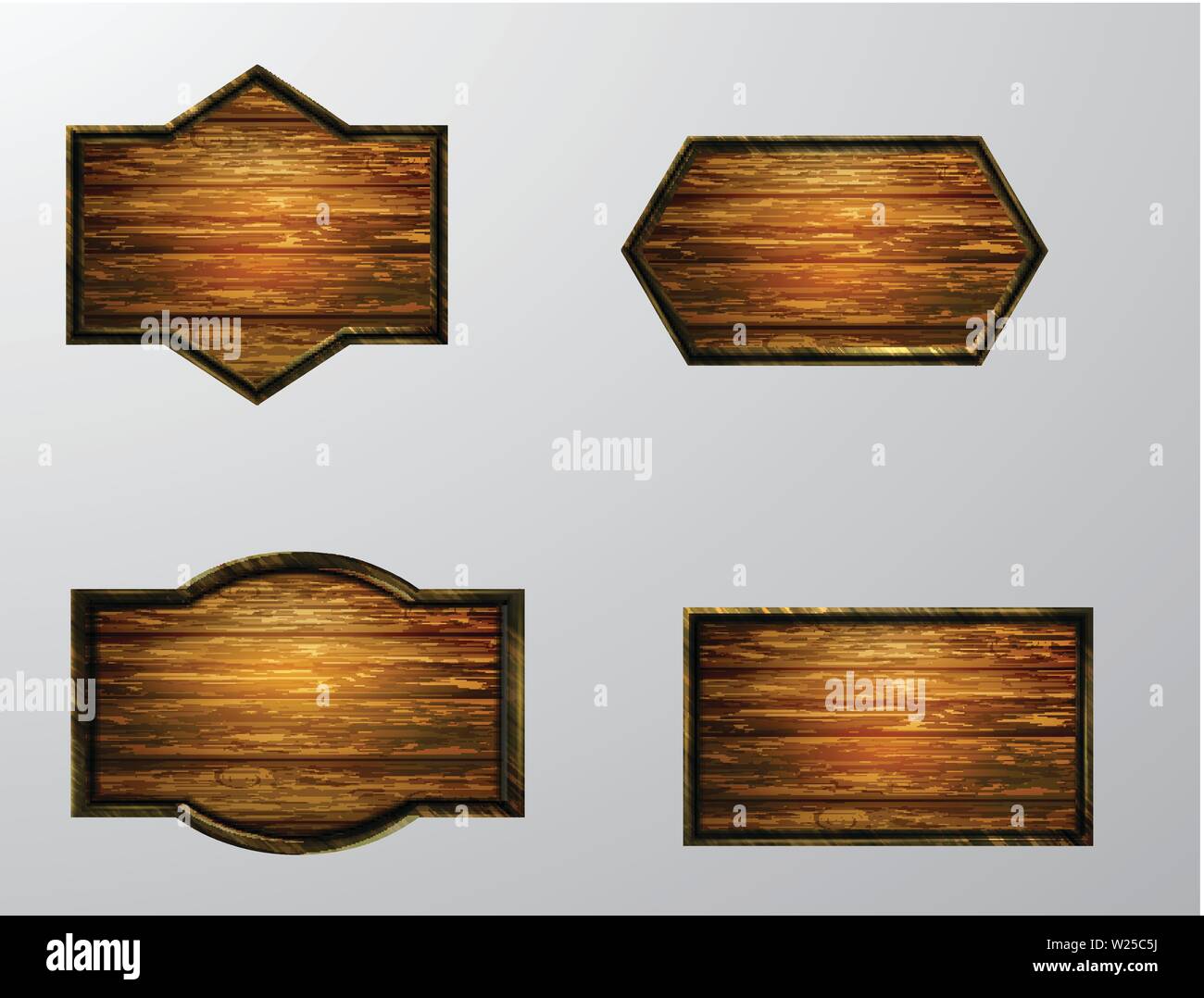 Vector realistic illustration of wooden signboard Stock Vector Image ...