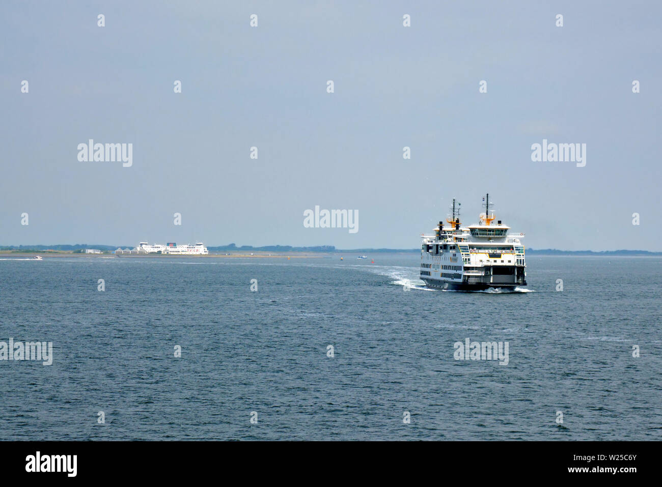 Texel, Netherlands - June 2018: Big ferry crossing between mainland ...