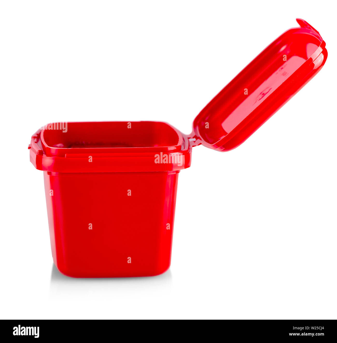 Plastic red box on a white background Stock Photo - Alamy