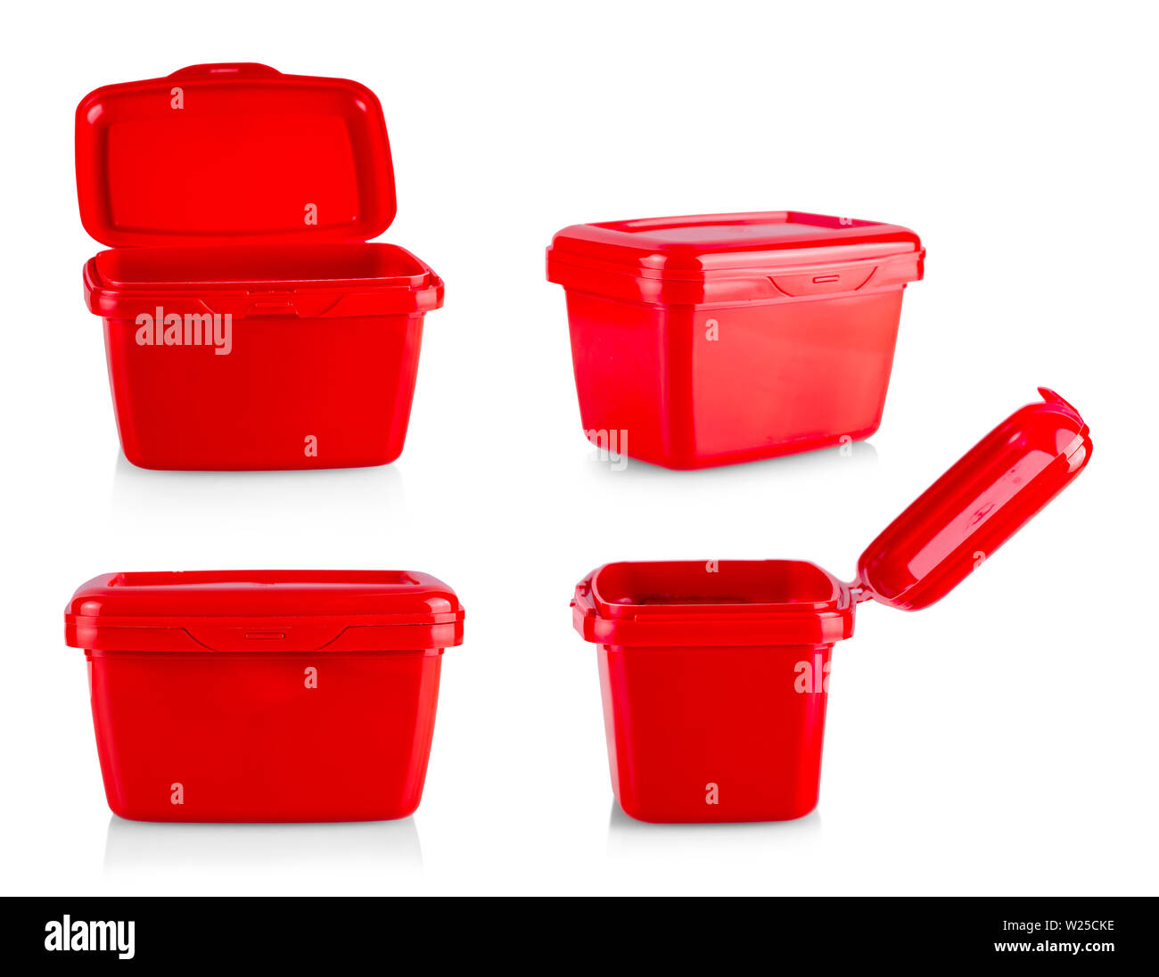 Plastic red box on a white background Stock Photo - Alamy