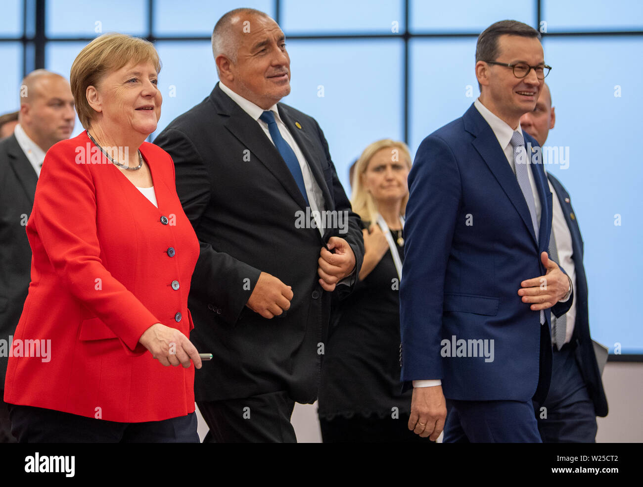 Posen, Poland. 05th July, 2019. Chancellor Angela Merkel (CDU), Boyko ...