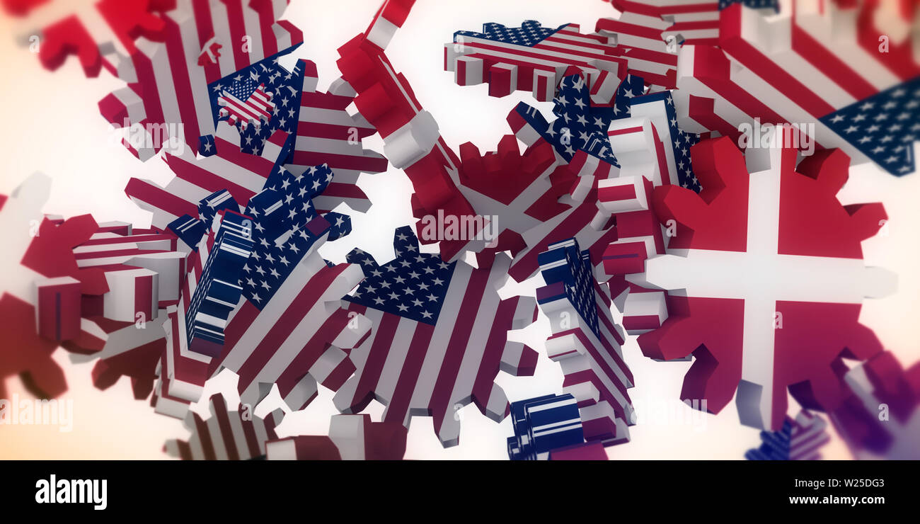 Politic and economic relationship between USA and Denmark Stock Photo ...