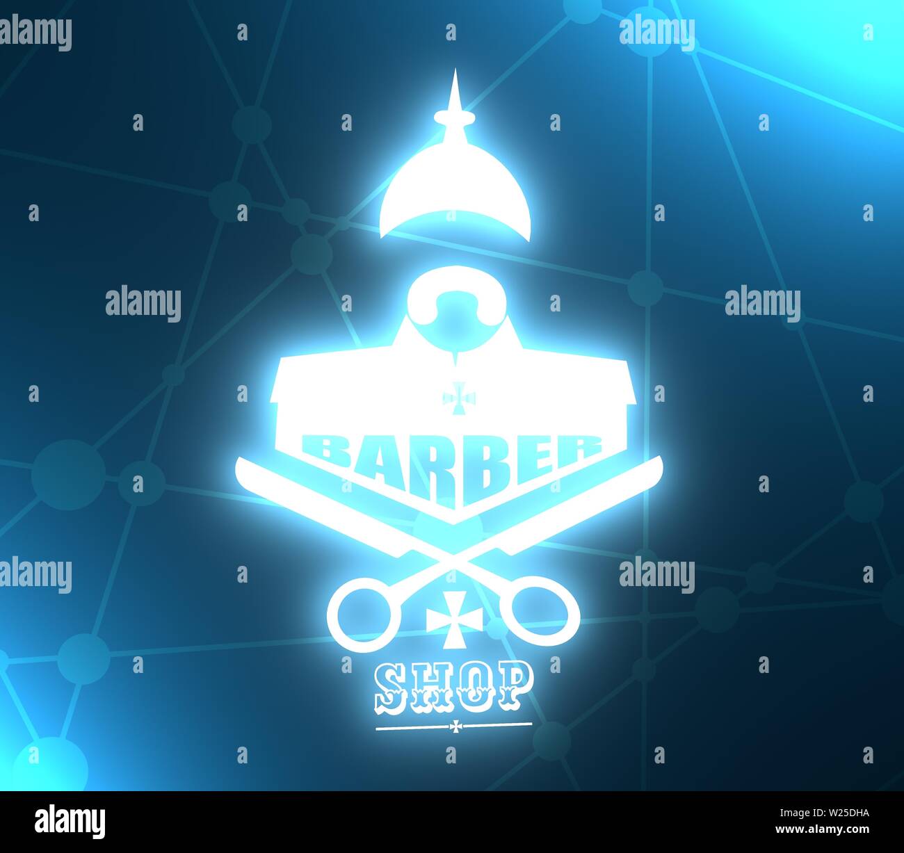 Barber shop emblem Stock Photo - Alamy