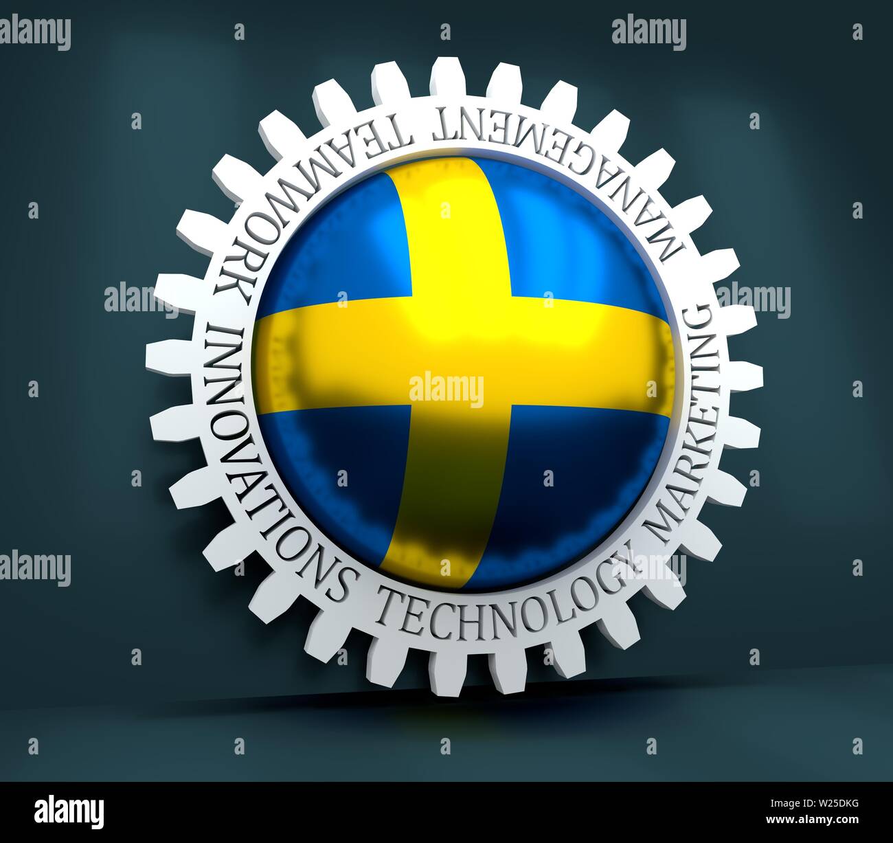 Gear with flag Stock Photo - Alamy