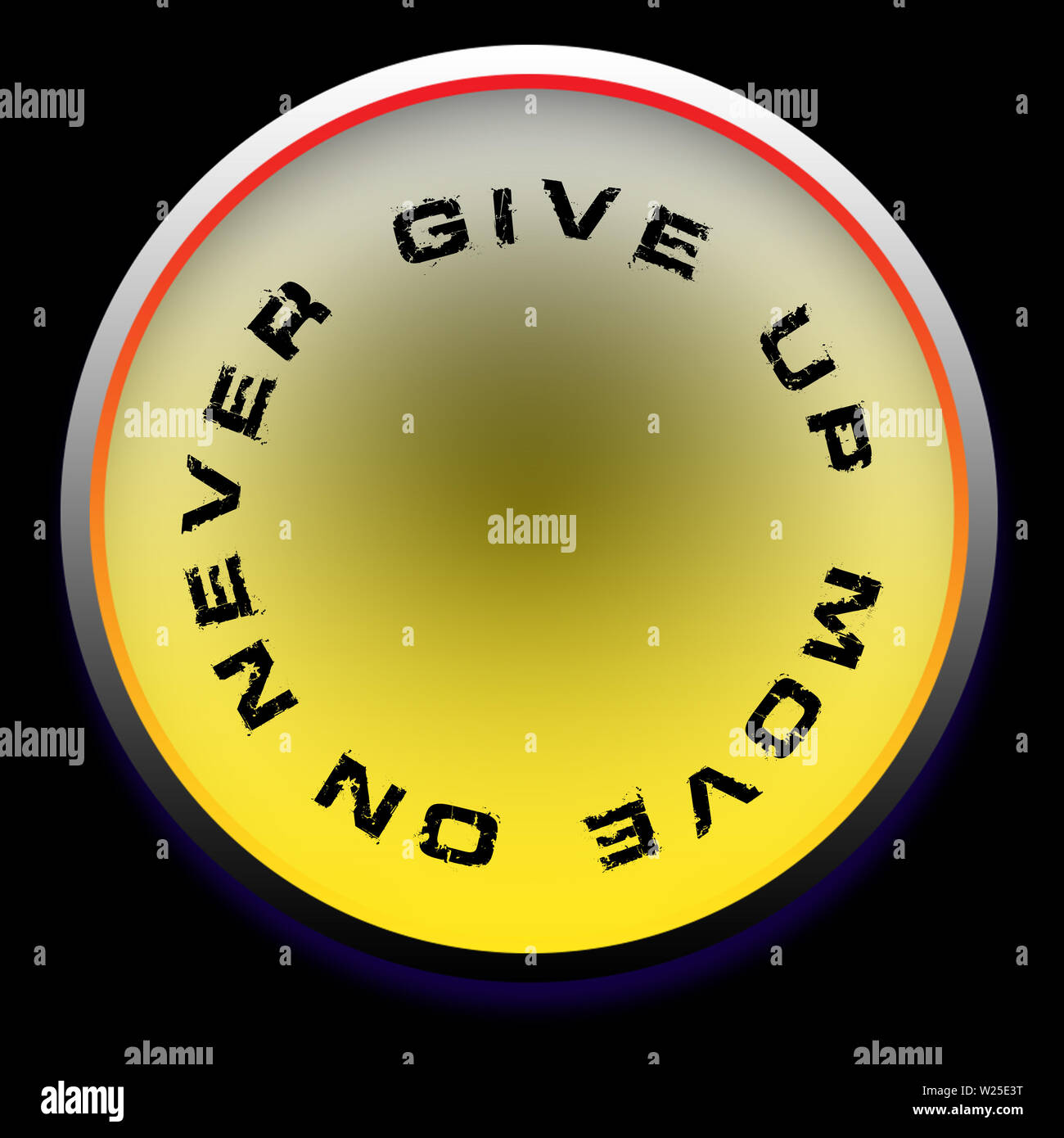 Never give up logo design background Stock Photo - Alamy