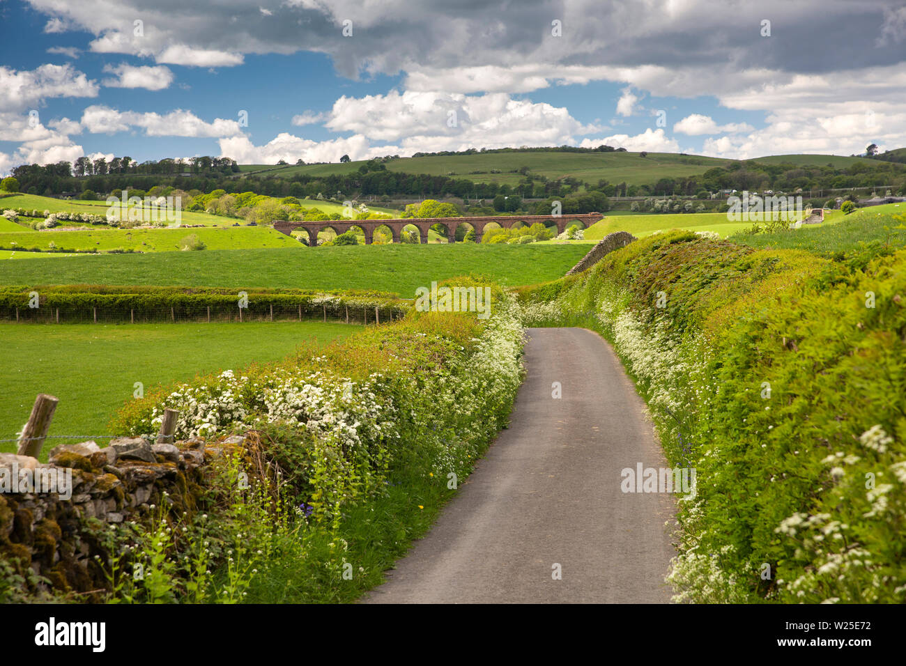 UK, Cumbria, Sedbergh, Howgill, Beck Foot viaduct of Ingleton Branch ...