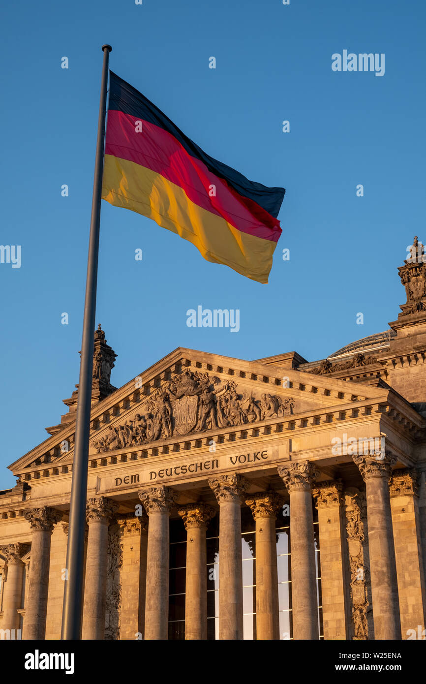 Bundestag building, Parliament of the Federal Republic of Germany, with ...