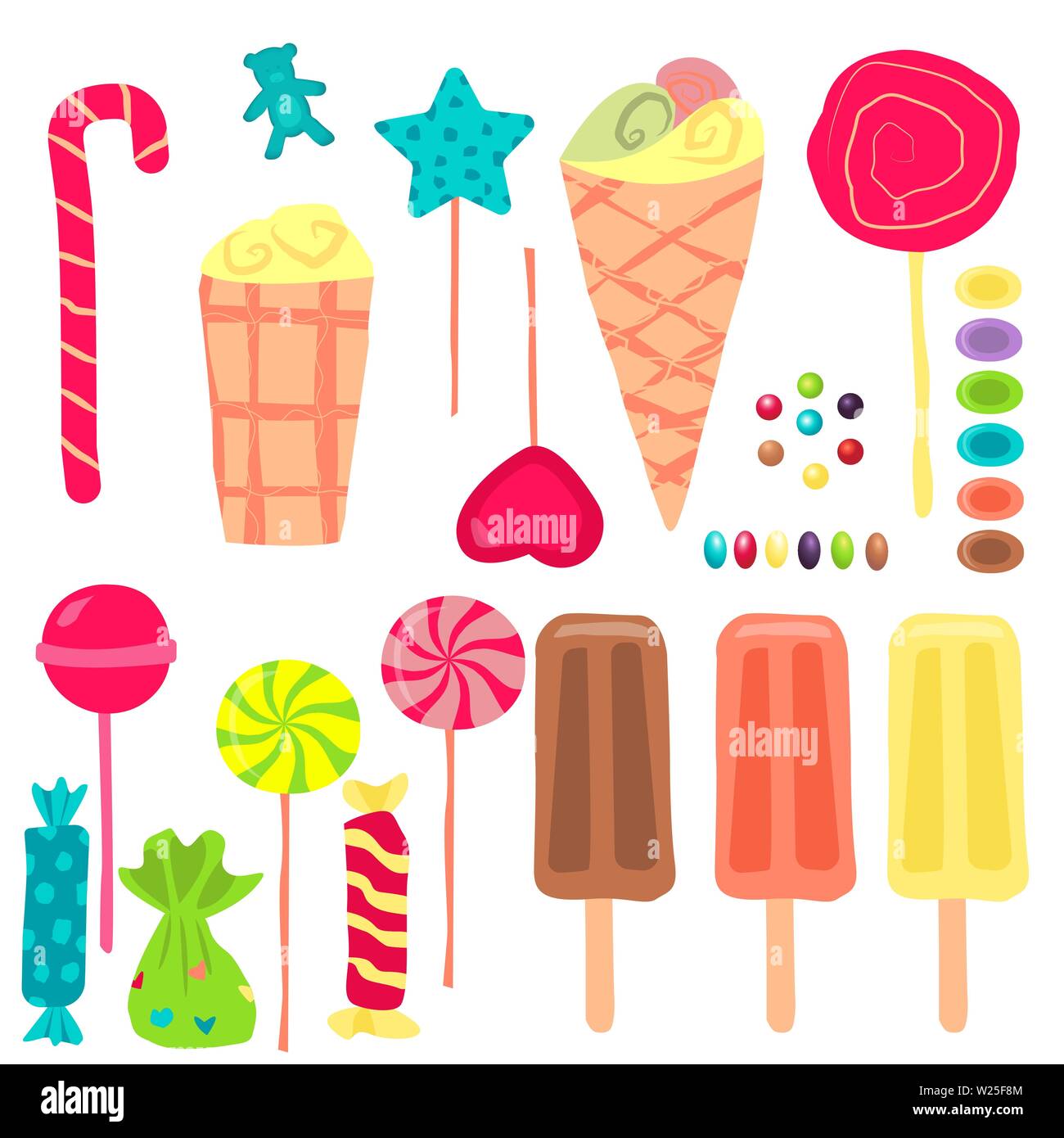 Cute pattern sweets round Stock Vector Images - Alamy