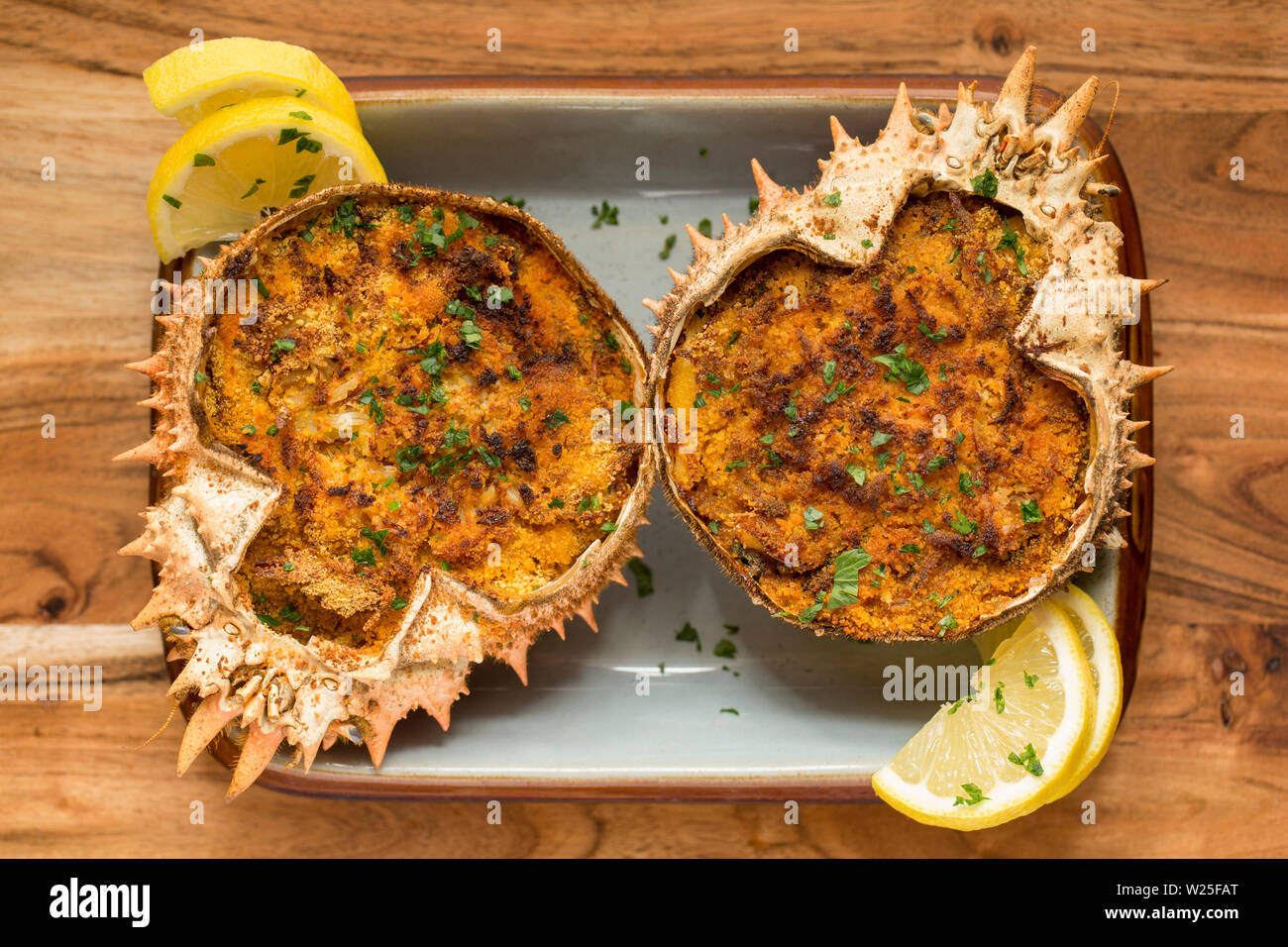 A homemade dish of baked spider crab based on the Basque dish of ...