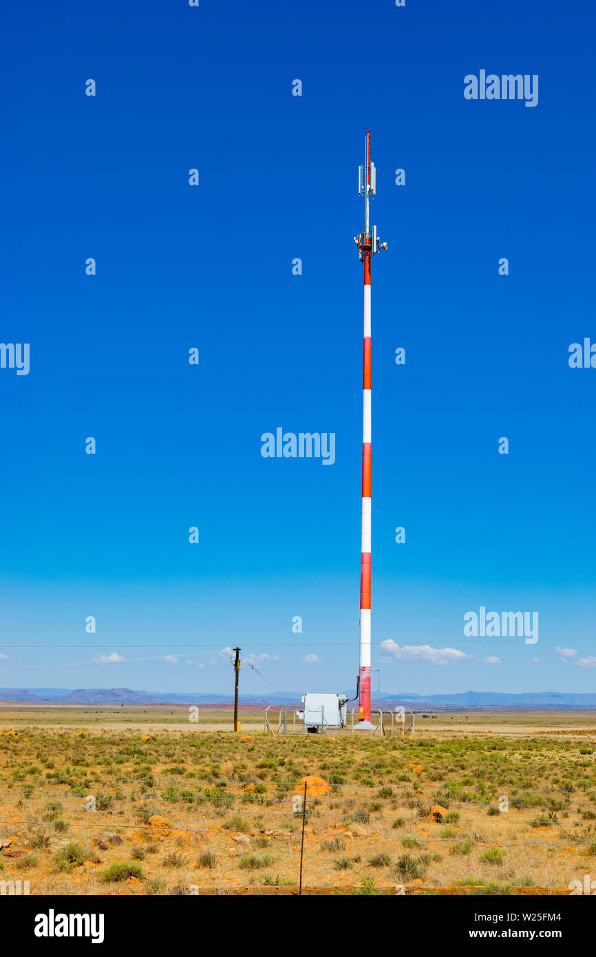 Red and White Cell Phone Tower in the countryside of South Africa Stock Photo - Alamy