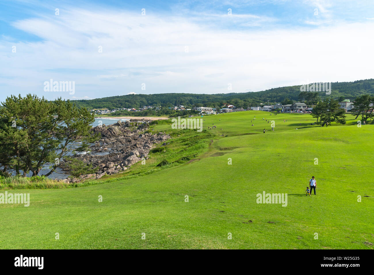 Beautiful Tanesashi kaigan Coast. The coastline includes both sandy and ...