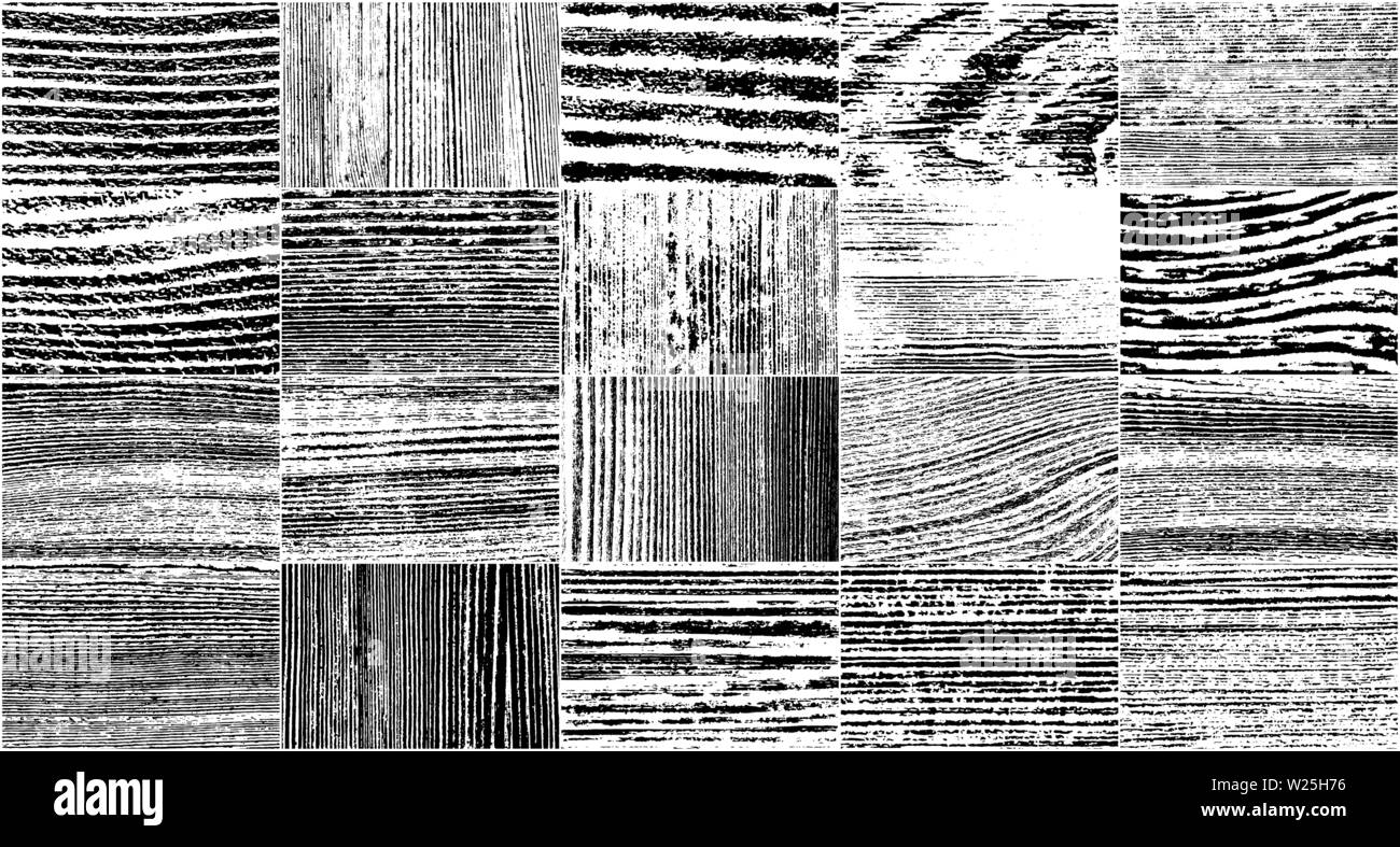 Realistic Wooden Texture. Vector Set Grunge Design Elements. Black And ...