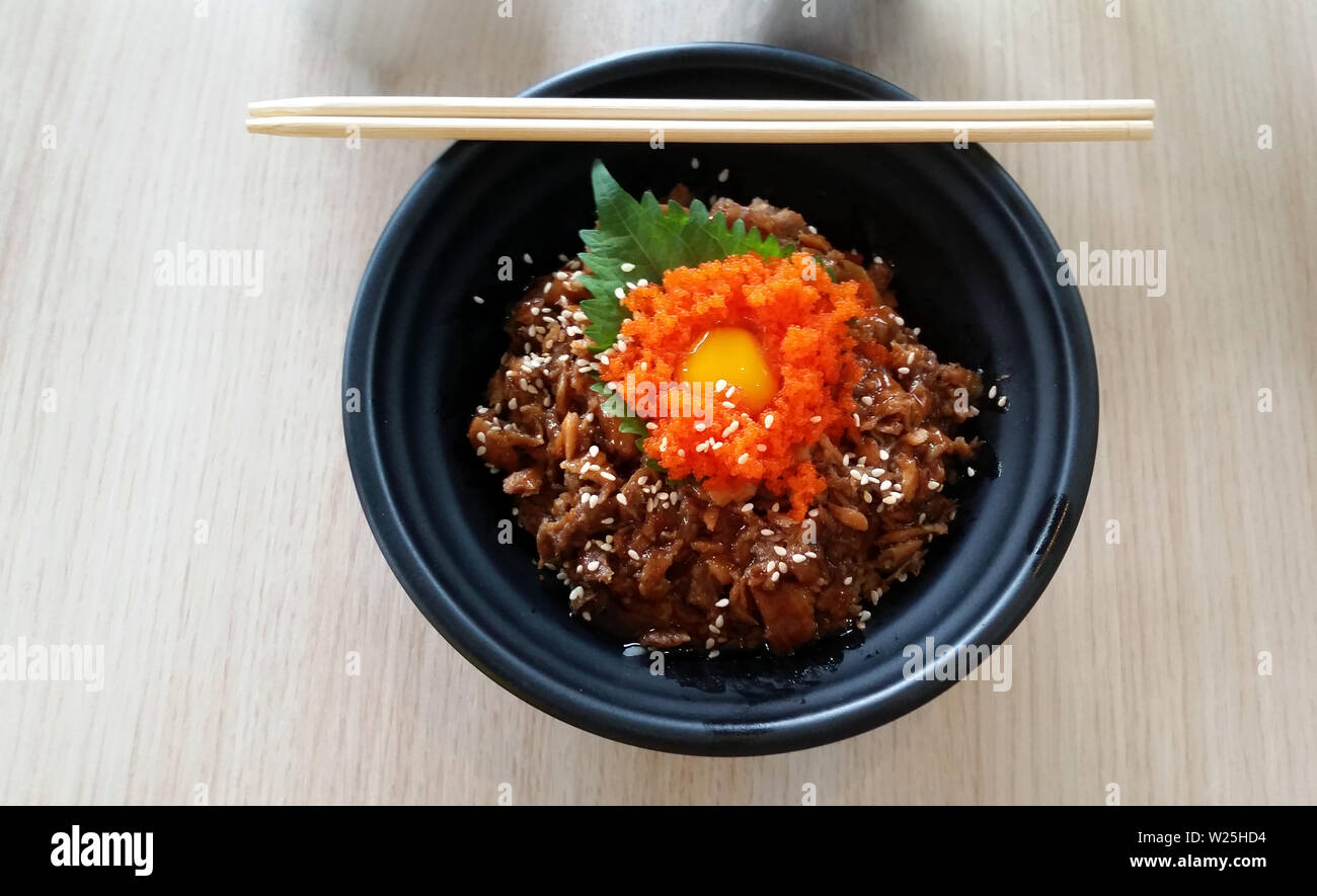 traditional pork with vegetable, salmon don Stock Photo - Alamy