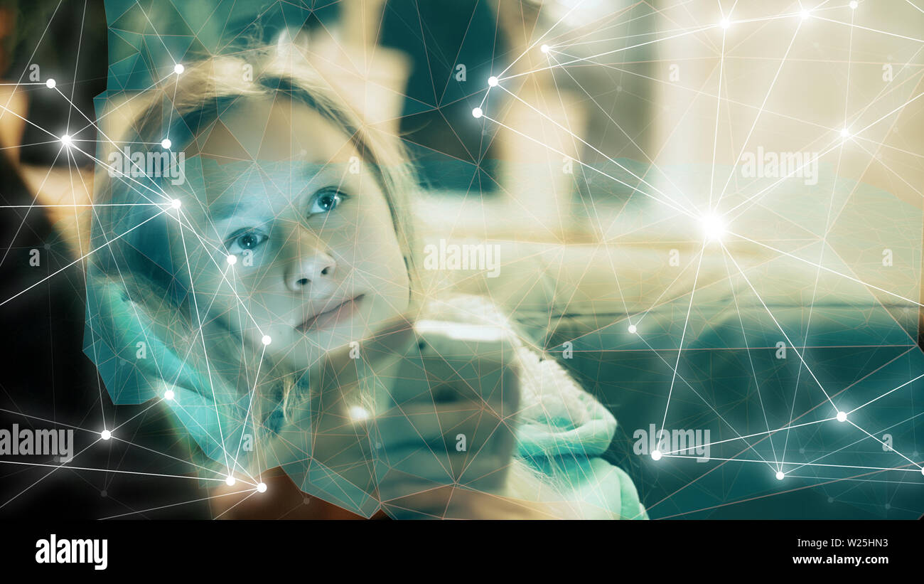 Biometric identification human face scan process creative concept Stock ...