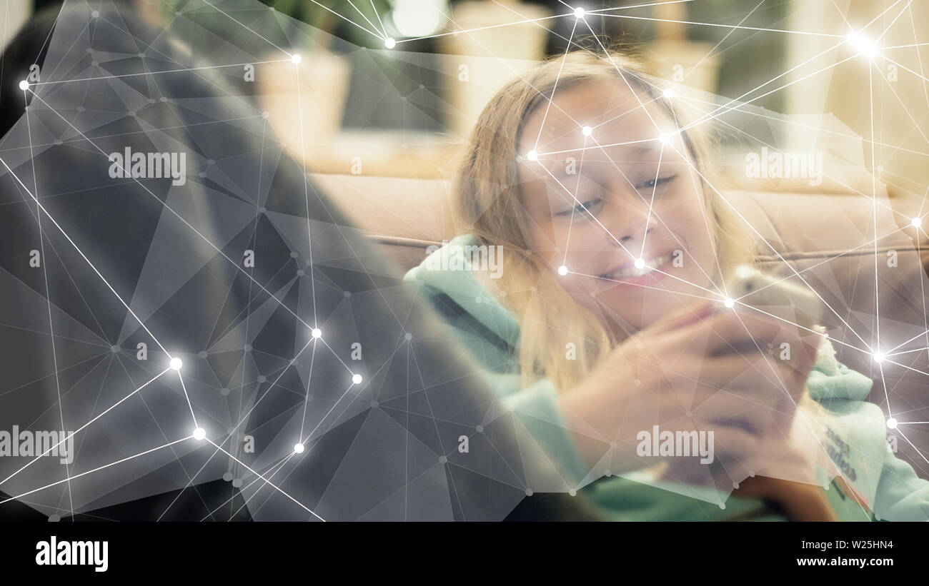 Creative future concept human biometric facial scan, futuristic ...