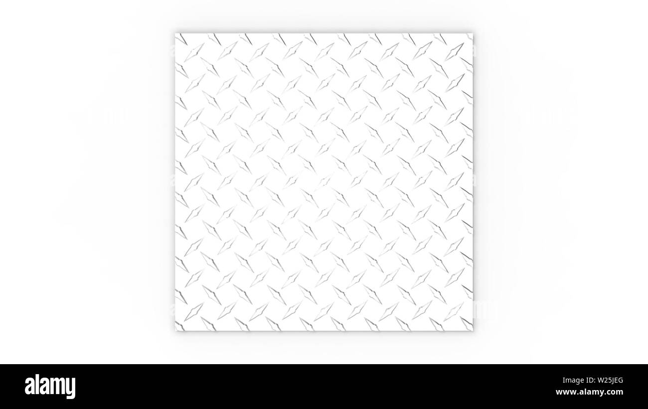 3d rendering of a metal diamond plate isolated in white studio ...