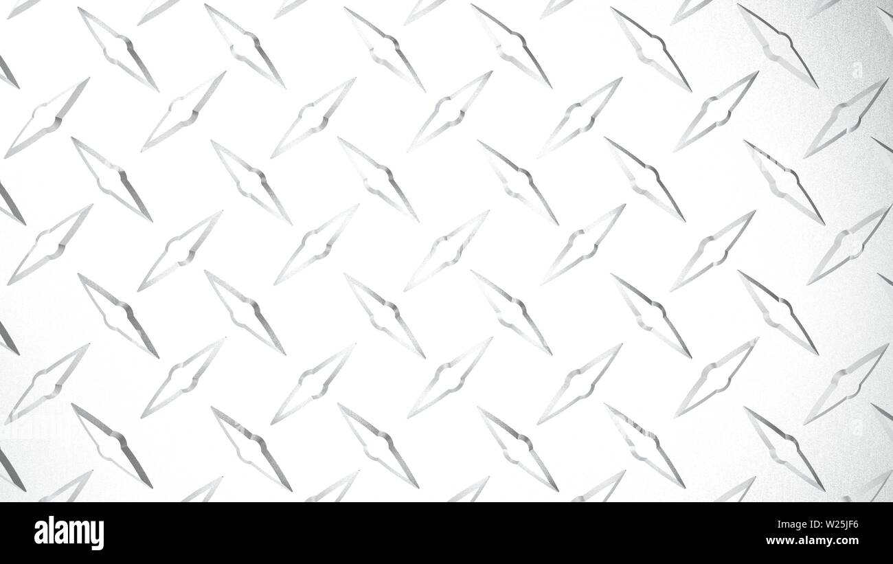 3d rendering of a metal diamond plate isolated in white studio ...