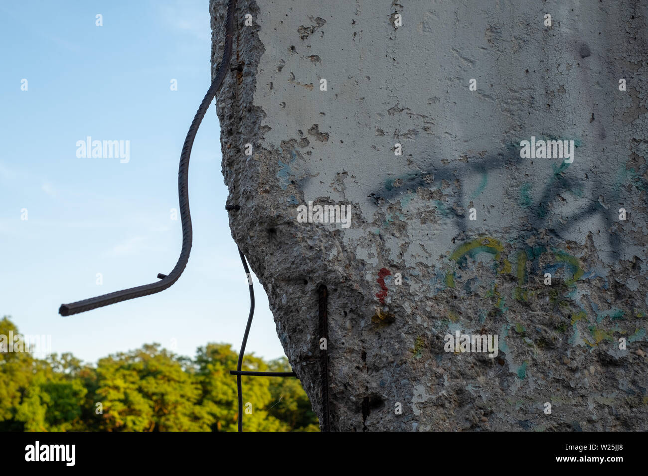 Close up of the Berlin Wall at the Berlin Wall Memorial, Germany ...